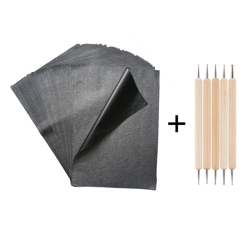 Viveous 55pcs A4 Black Carbon Transfer Paper Dual- Tracing Pens for ...