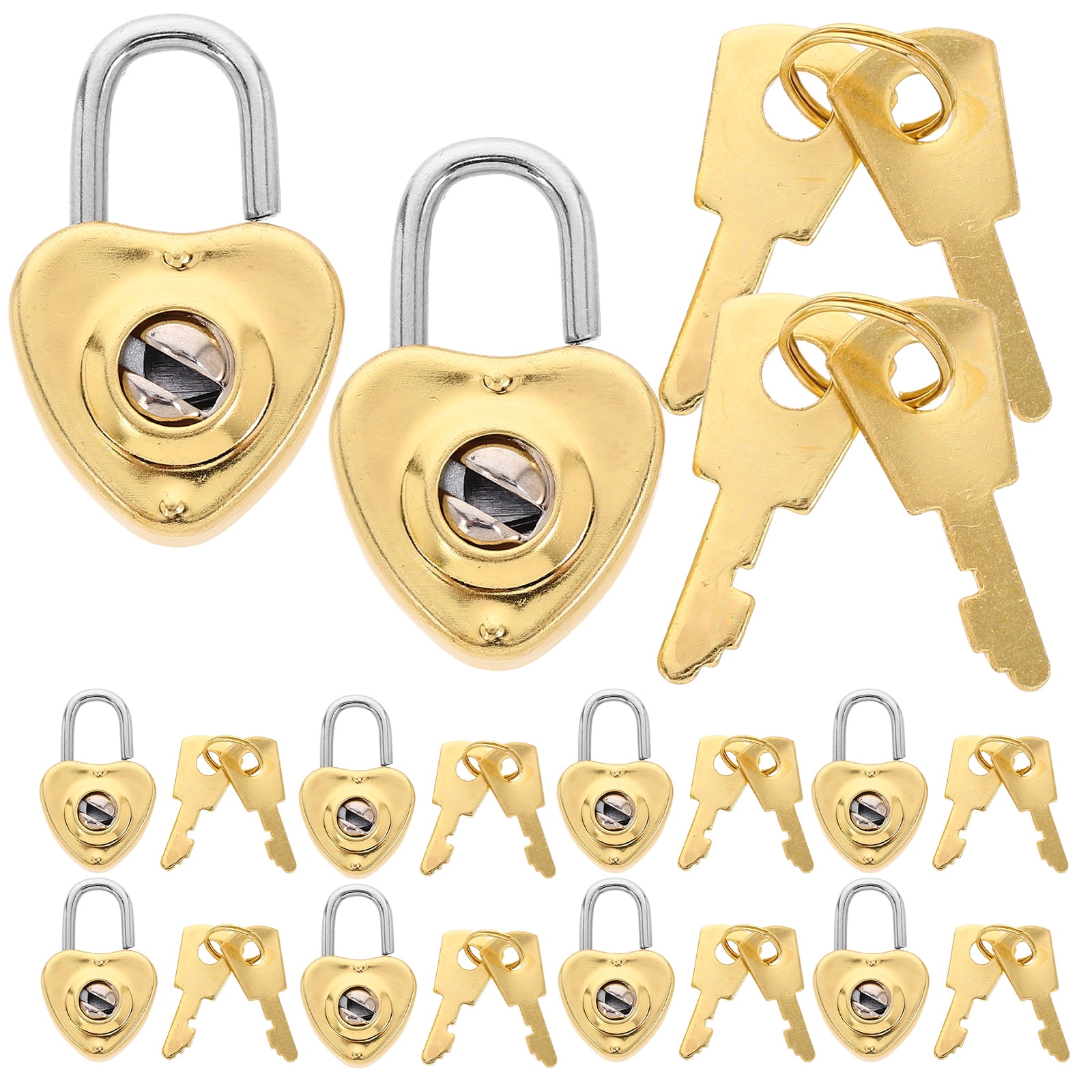 Viveous 6 Sets Mini Cute Jewelry Decorative Padlock Small Heart Padlock ...