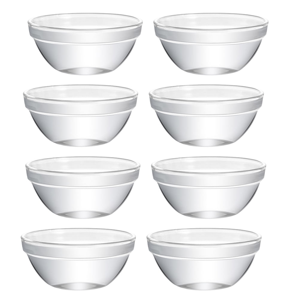 Viveous 8pcs Glass Dessert Rice Pudding Bowls Round Glass Bowls Pudding ...