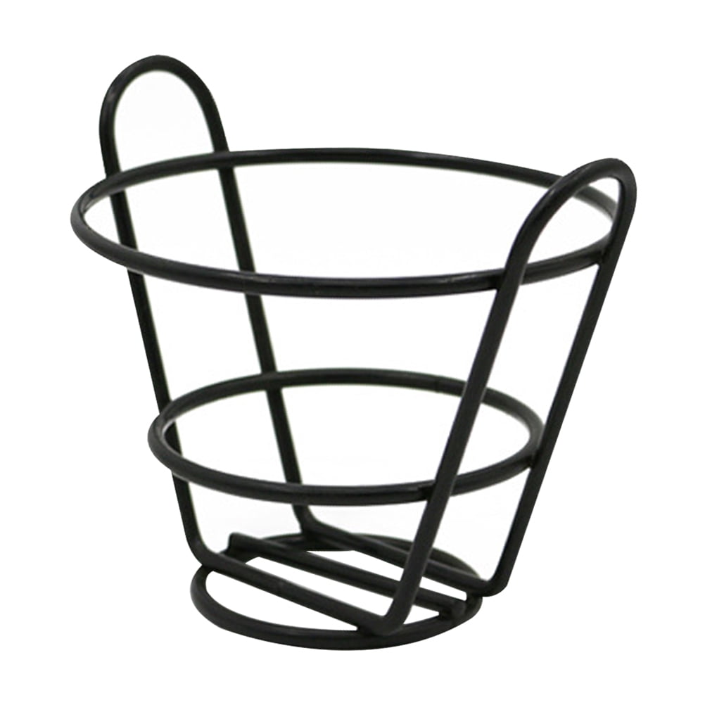Viveous French Fries Stand Cone Basket: Fry Chips Basket Holder Metal ...
