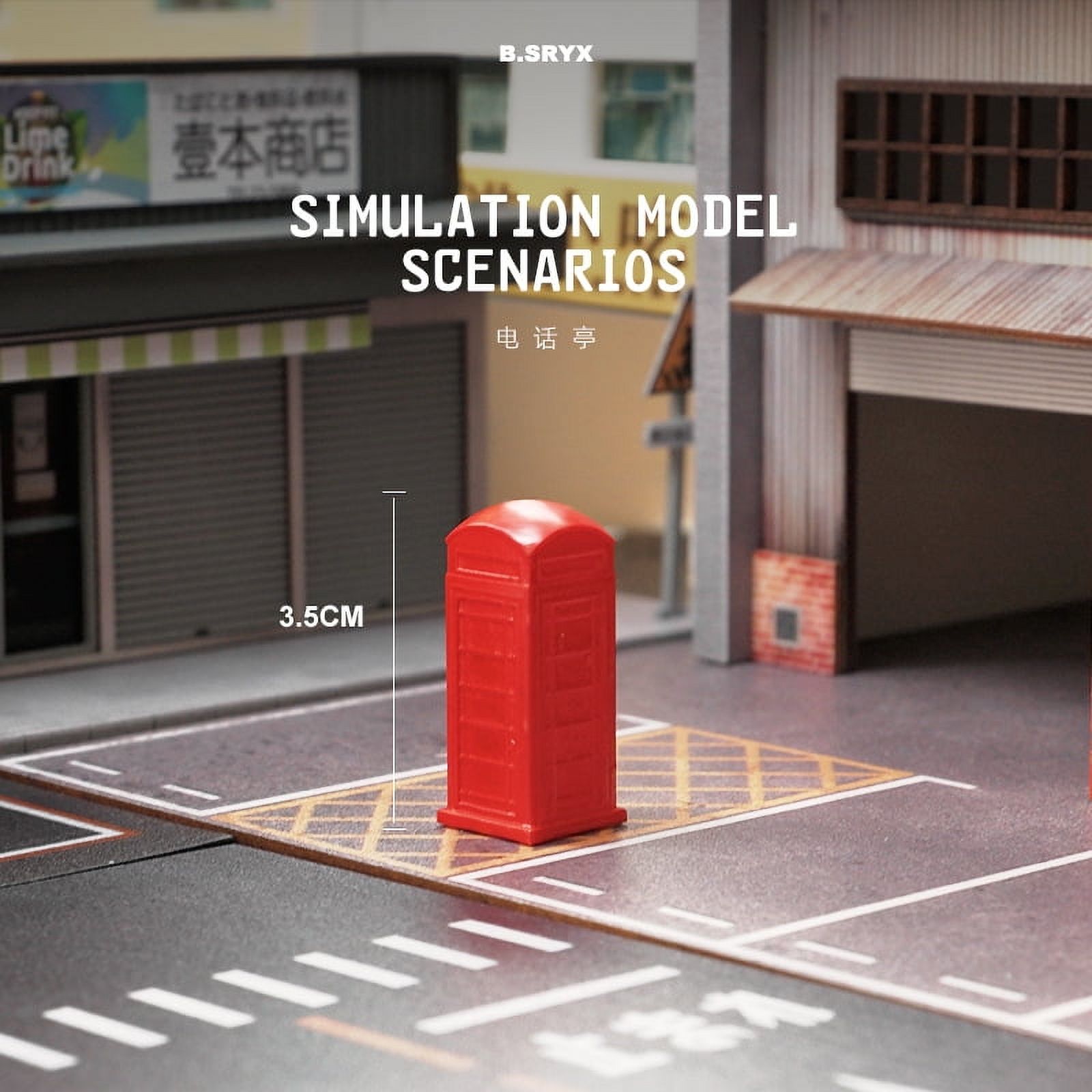 Viveous Miniature Red Telephone Booth Model For Sand Scenes And Micro ...