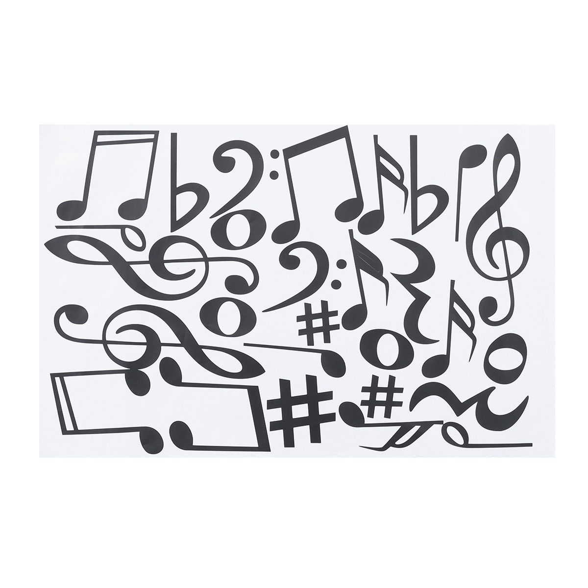 Viveous Musical Notes Wall Sticker Creative Waterproof Sticker Self ...