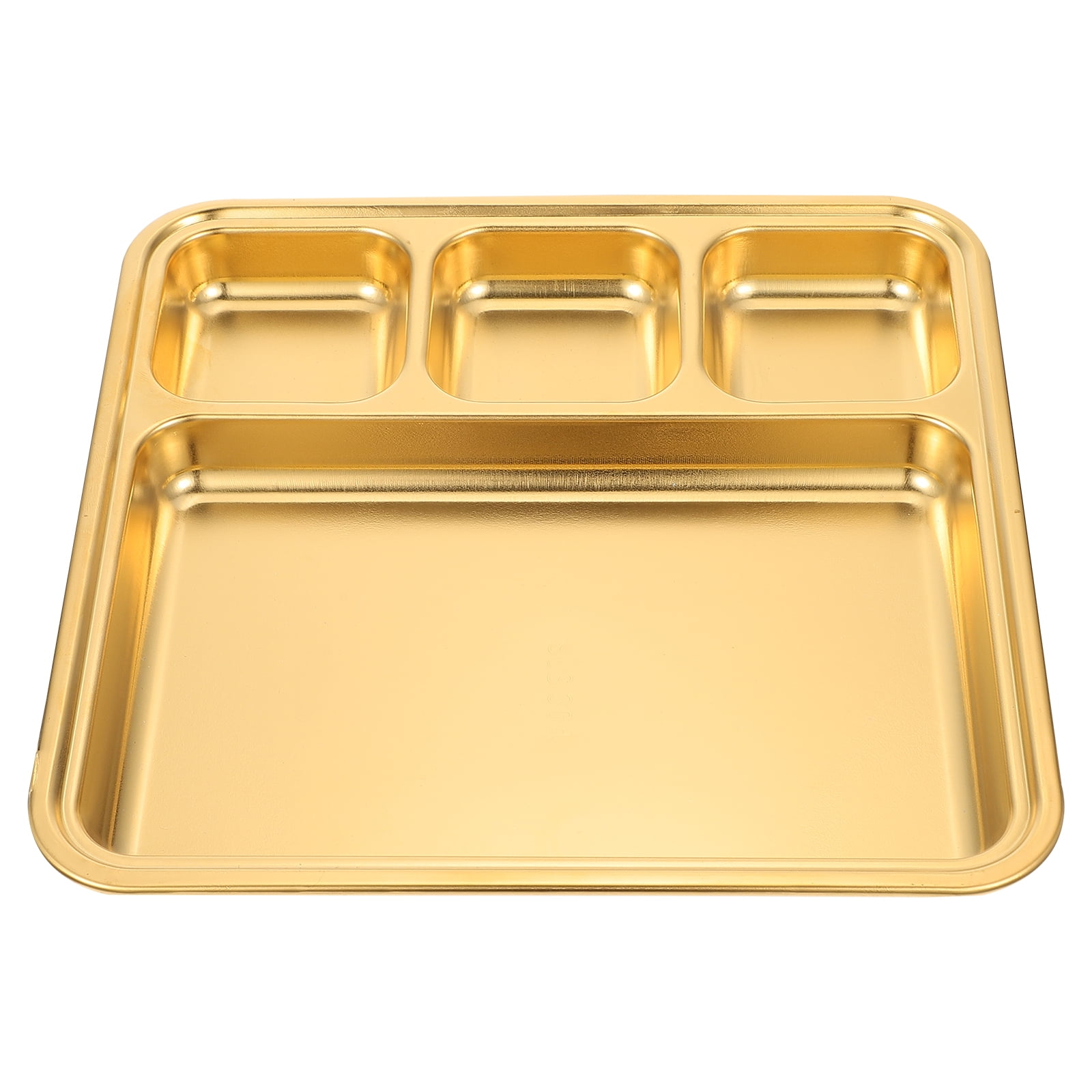 Viveous Portion Control Divided Plate Tray: Stainless Steel Diet Plates ...