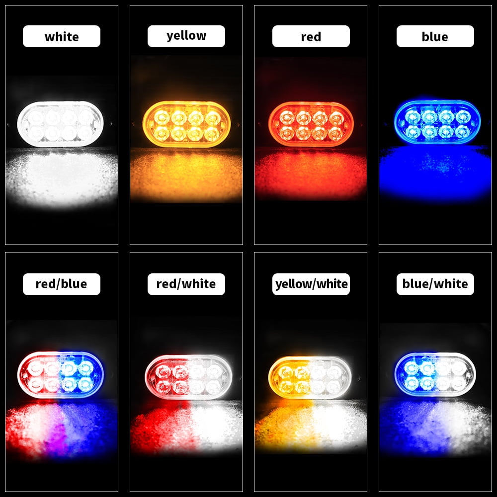 Viveous Truck Emergency Warning Light 8 Led Strobe Lights Strip Vehicle ...