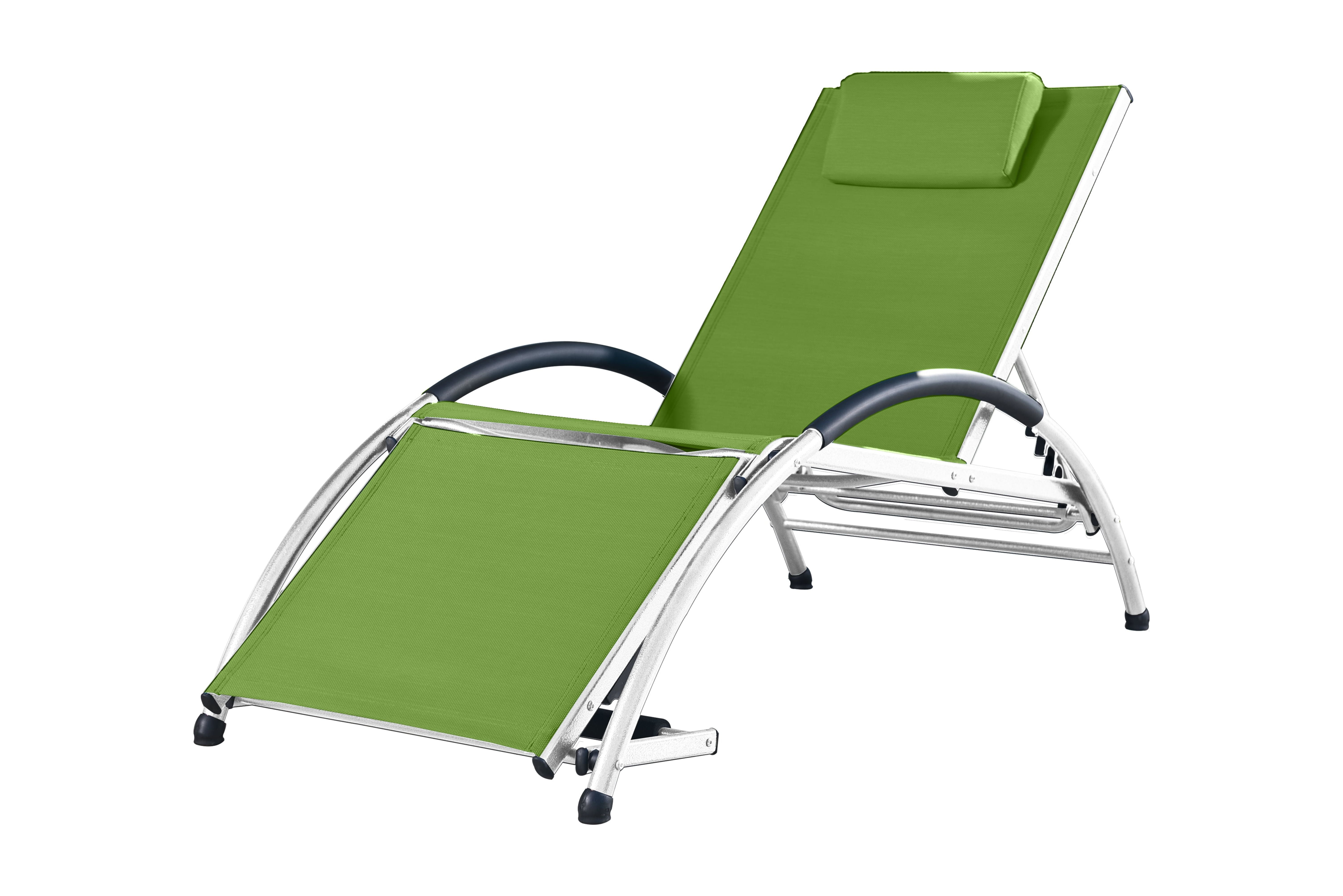 Vivere Aluminum Reclining Dockside Sun Lounger for Patio & Pool, Green ...