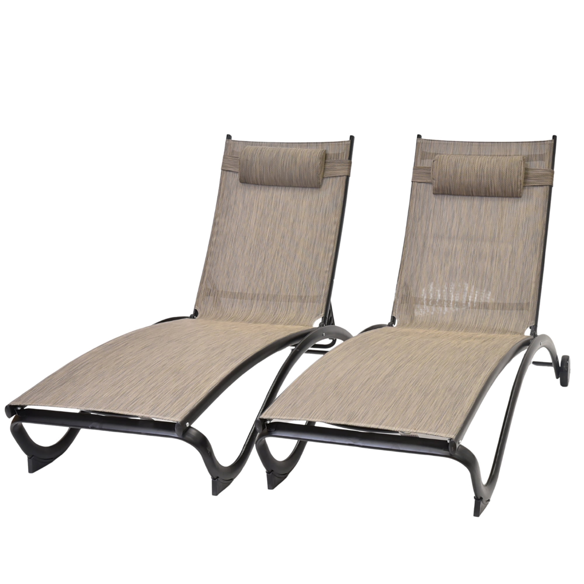 Vivere Glendale Aluminum Chaise Lounge Patio Furniture, Premium ...