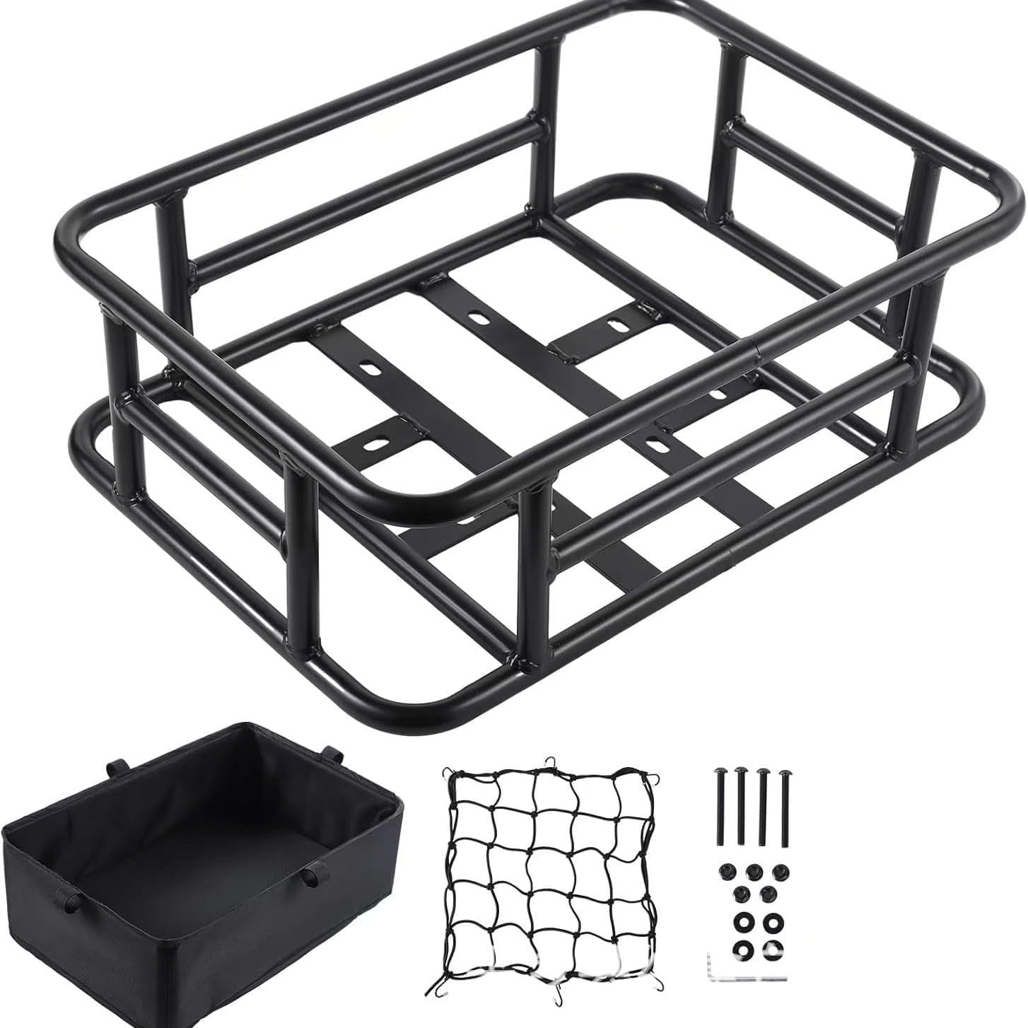 Vivi Bike Rear Rack Basket, Large Capacity E-Bike Cargo Rack Basket ...