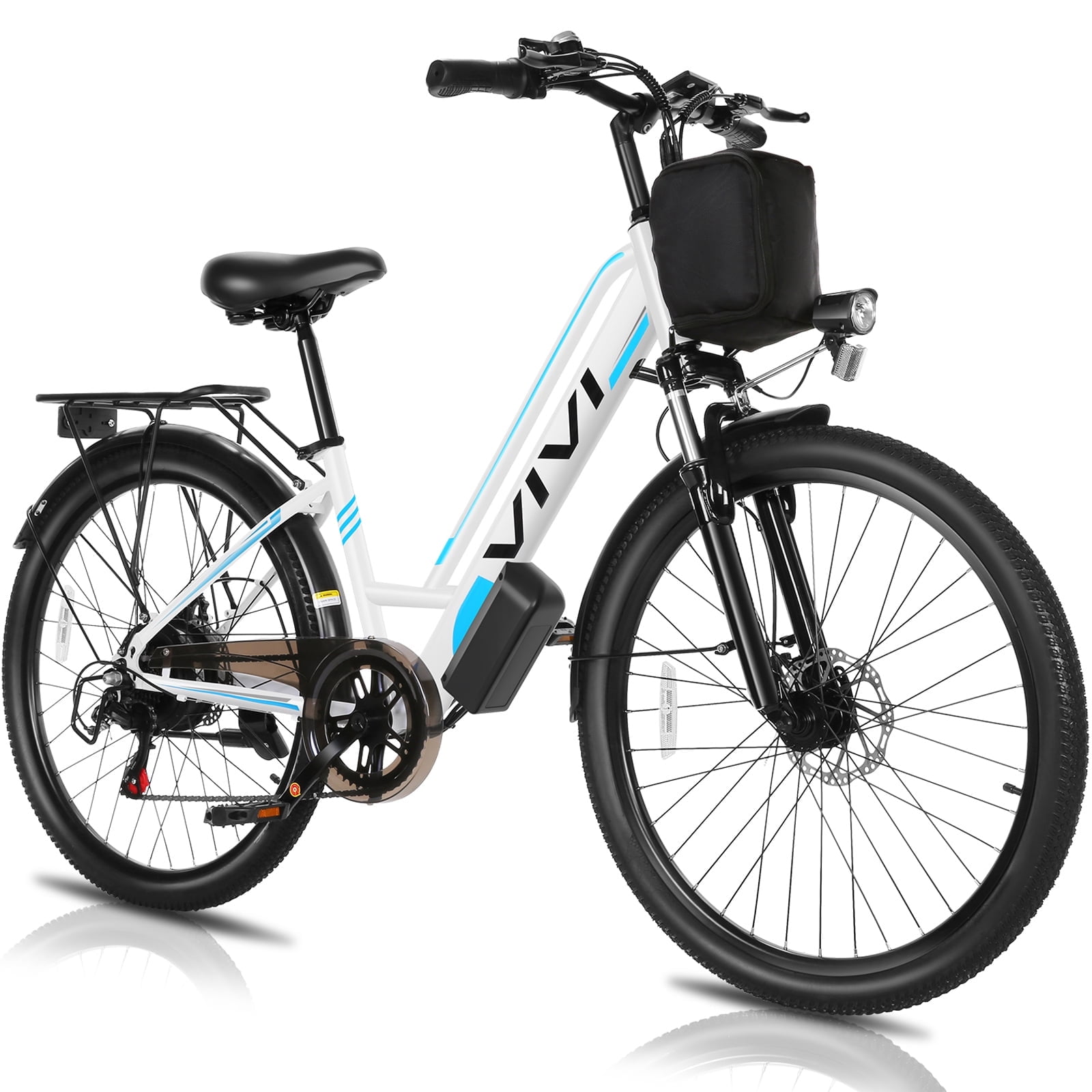 "Vivi 26"" Electric Bike for Adults, 500W City Commuter Step-Through ...