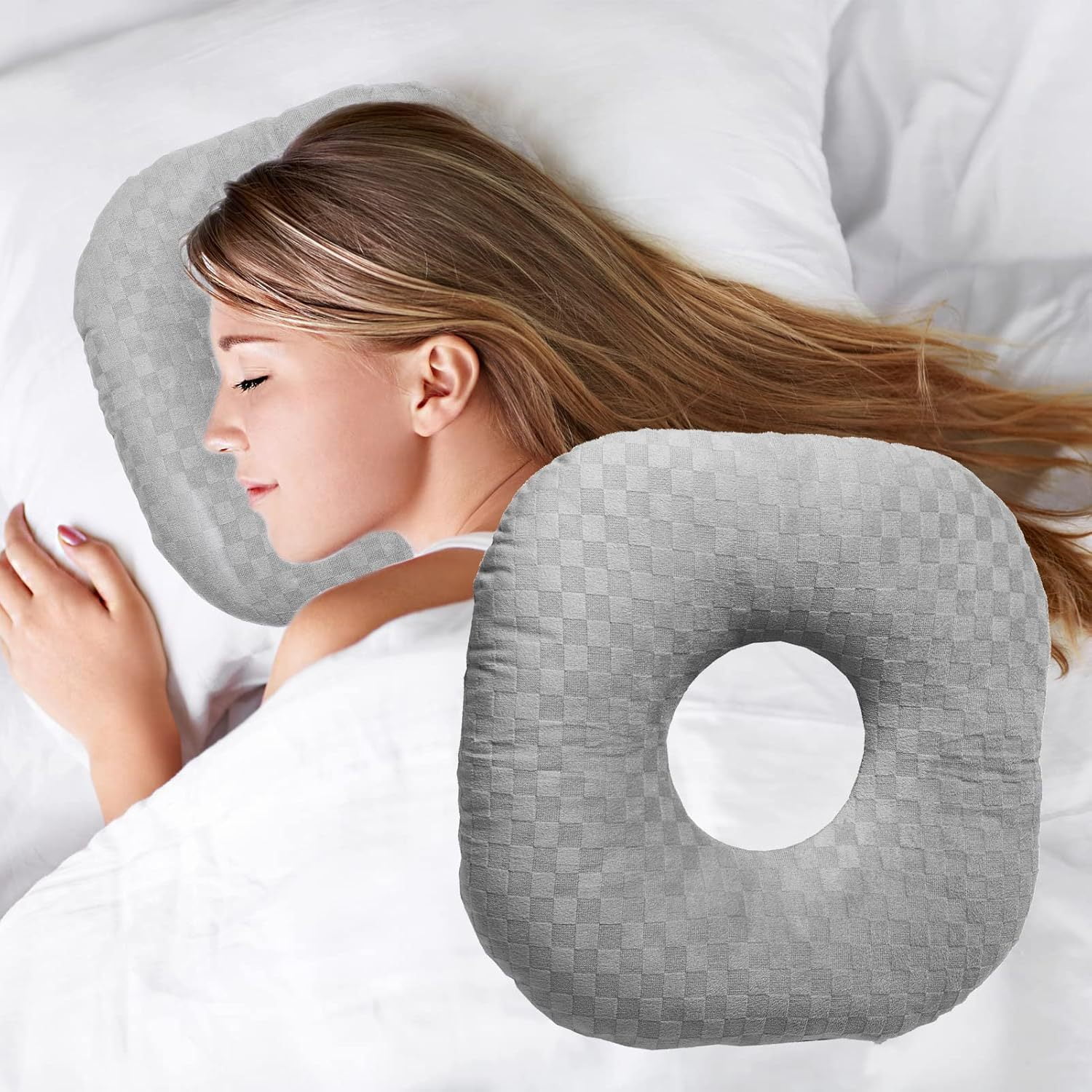 ViviDecal Ear Piercing Pillow for Side Sleepers with an Ear Hole for ...