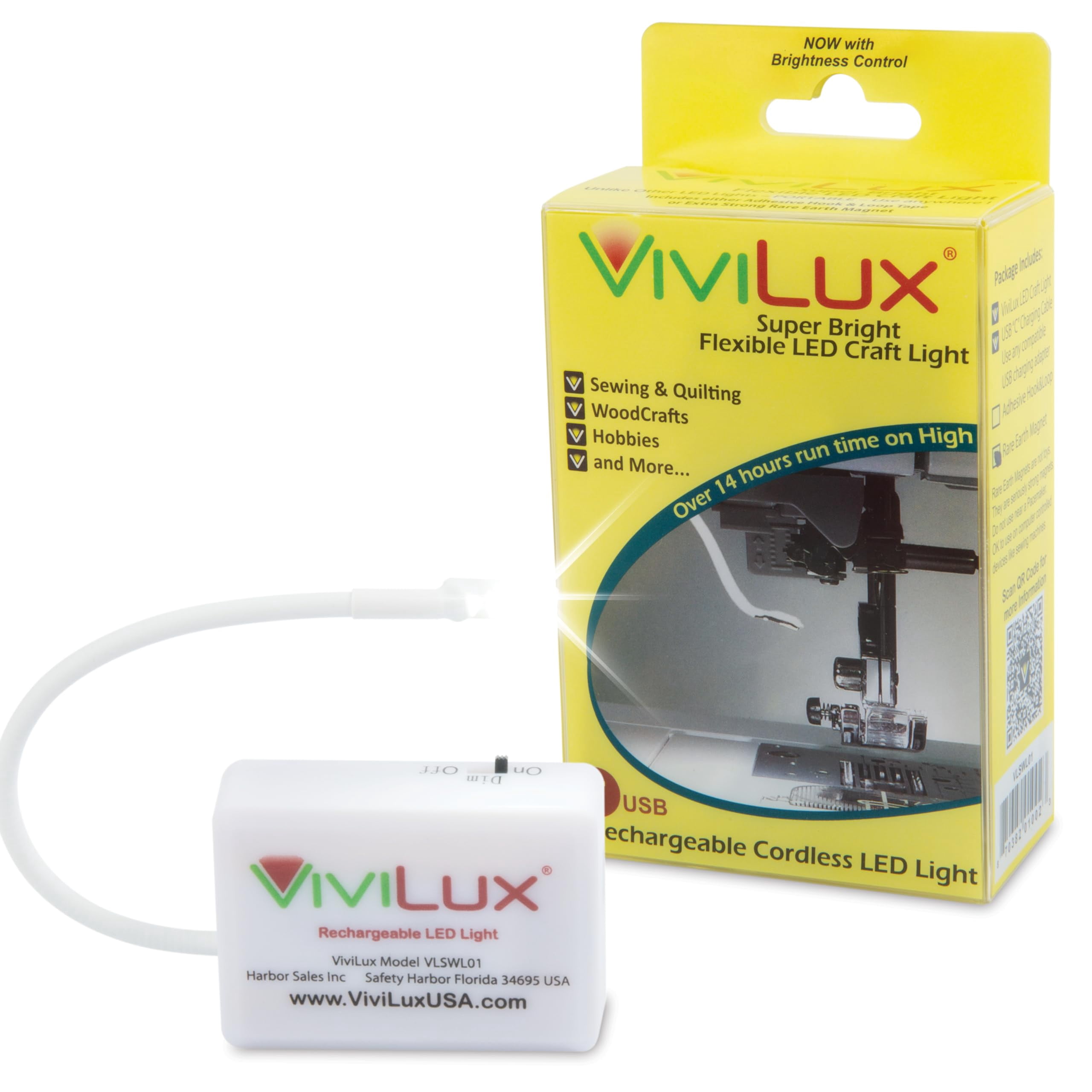 ViviLux LED Craft & Sewing Light, 1200 Lumens, Cordless, Adjustable ...