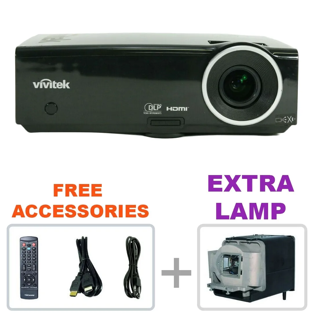 Pre-Owned ViviTek D837 DLP Projector Home Theater HD HDMI w/bundle ...