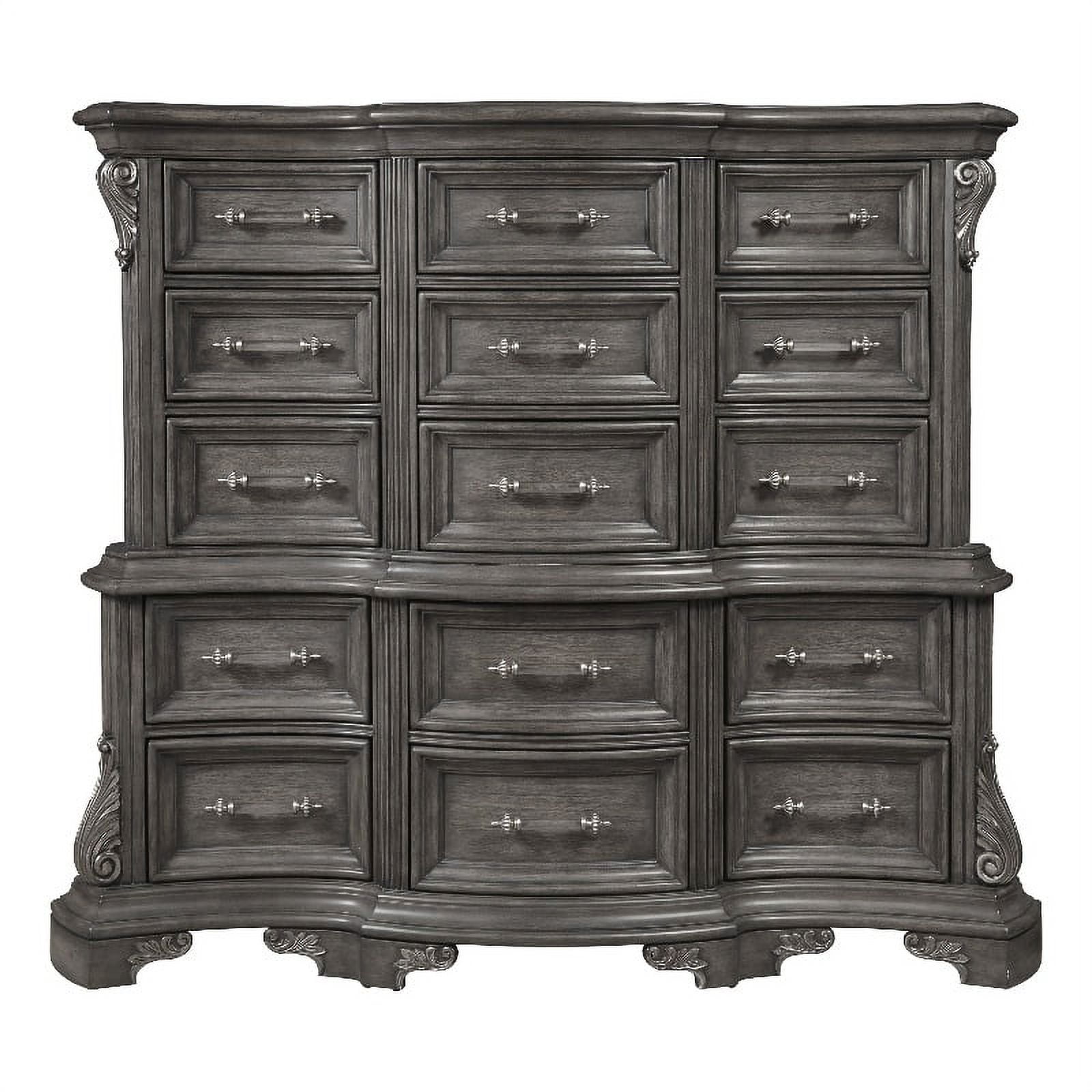 Vivian Hardwood 15 Drawer Master Chest in Mineral Gray by Pulaski ...