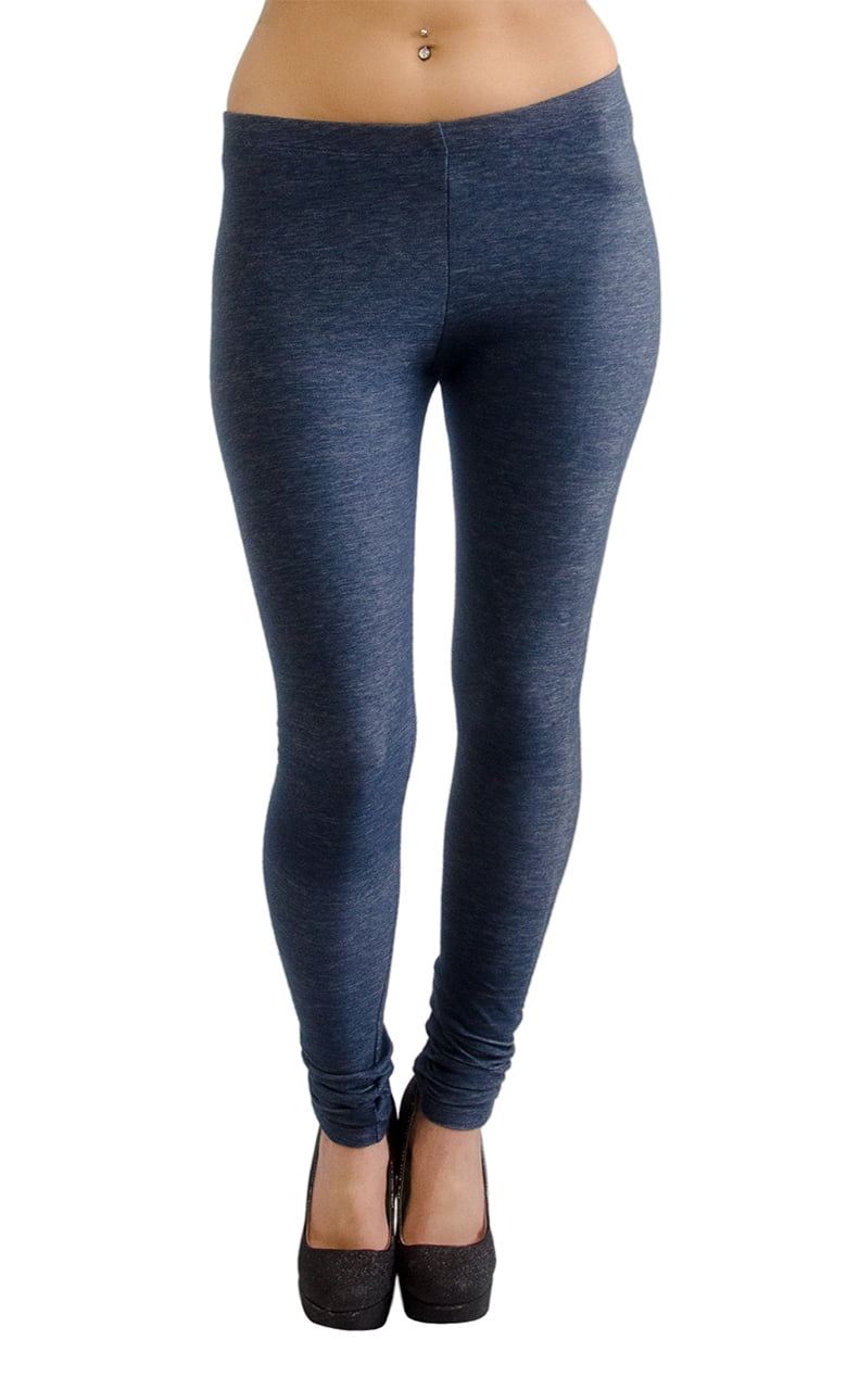 Vivian's Fashions Extra Long Leggings - Knit Denim, Misses Size (Blue ...