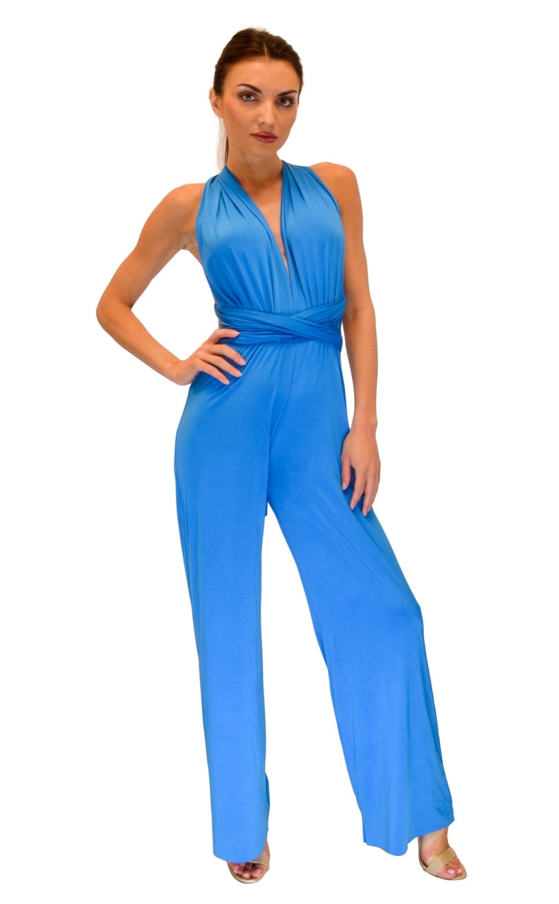 Vivian's Fashions Jumpsuit - Convertible, 8 Ways to Wear (Turquoise ...