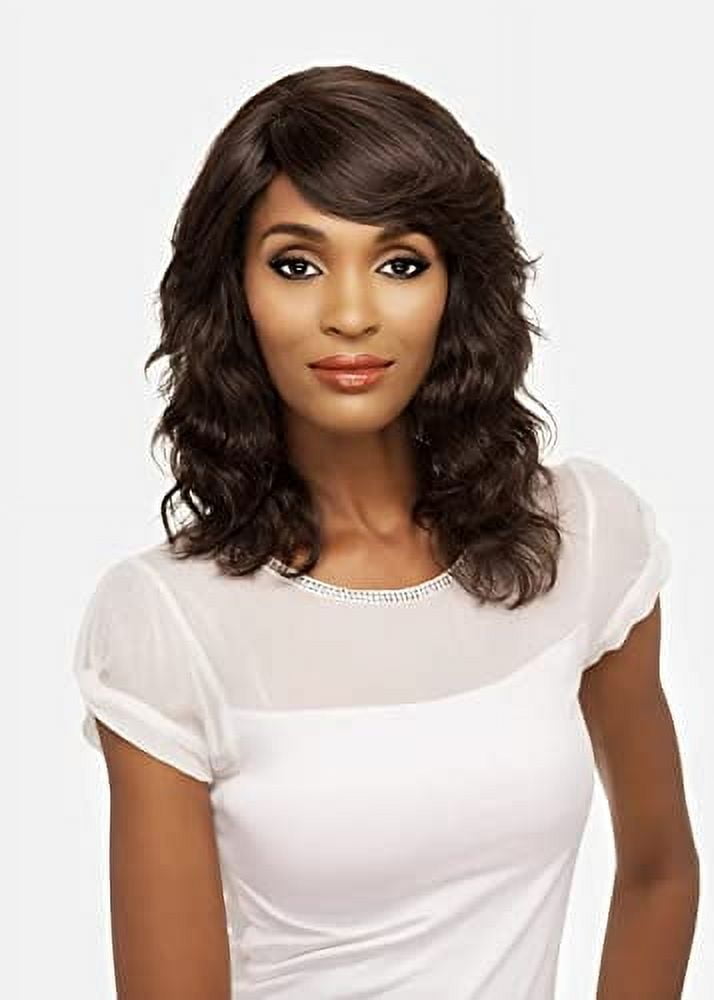 Vivica A. Fox 16 Inch Loose Body Wave with Side Skin Part Remi Natural Human Hair Wig Pure ...