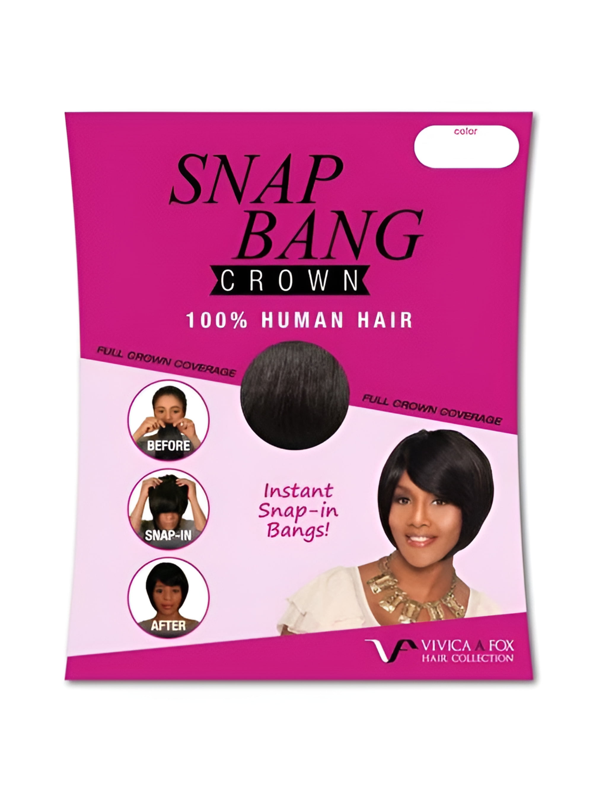 Vivica A. Fox Snap Bang Crown Human Hair Bang Clip-In - Walmart.com