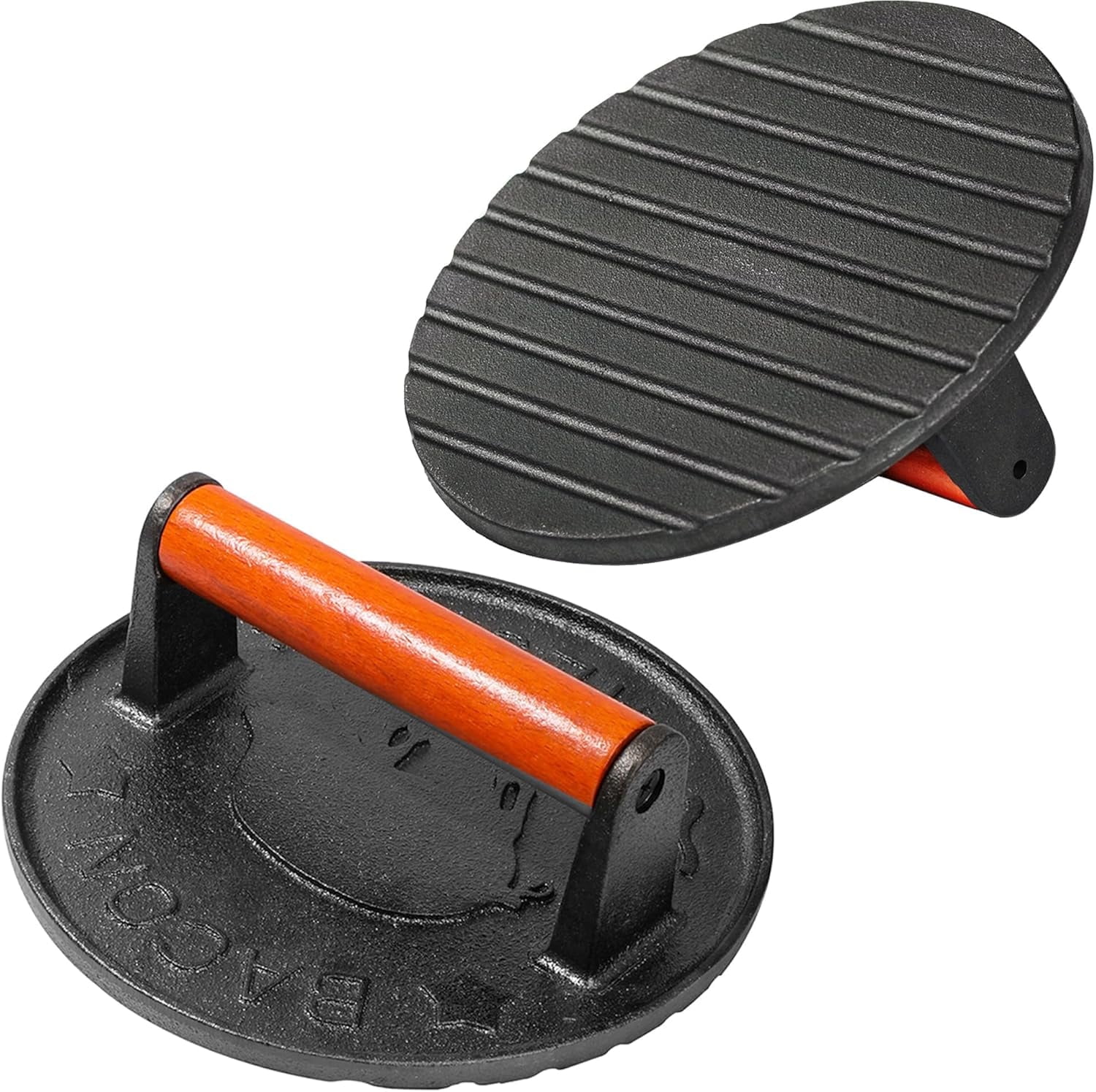 Vivicreate Cast Iron Burger Press, 6.3" Round Smash Burger Press with ...