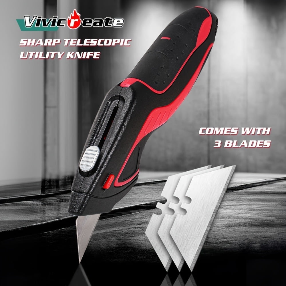 Vivicreate Ergonomic Utility Knife Set | Retractable Box Cutter with ...