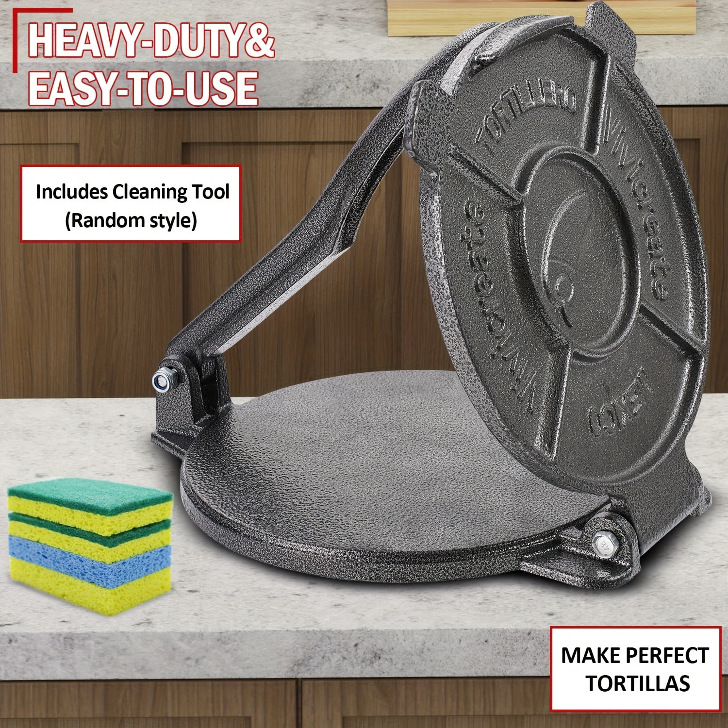 Vivicreate Heavy-Duty Cast Iron Bacon Press, Even Weight Distribution ...