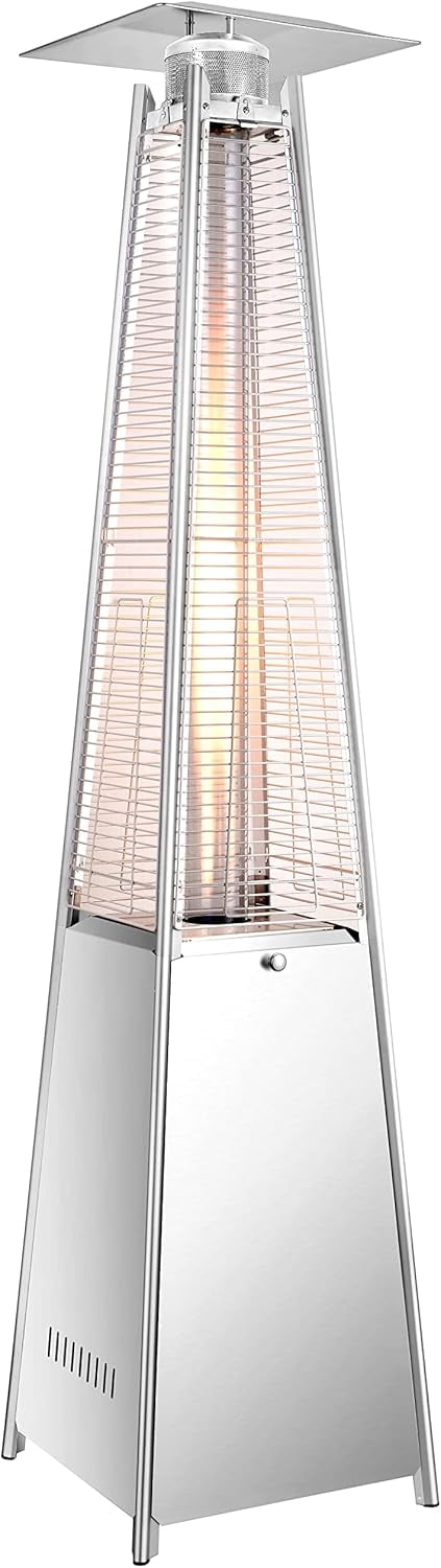 Vivicreate Pyramid Propane Patio Gas Heater 42000 BTU with Quartz Glass ...