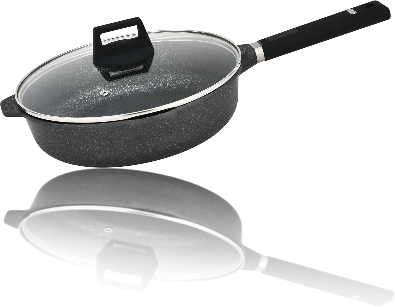 Vivicreate Saute Fry Pan with Lid, 11 Inch, Marble Nonstick Coating, 2 ...