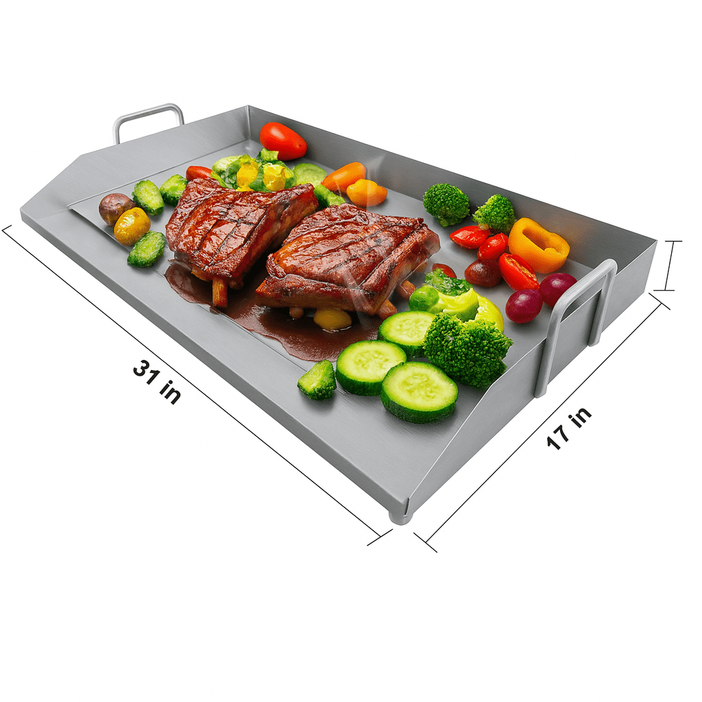 Vivicreate Stainless Steel Flat Top Griddle Plate, 31 in x 17 in ...