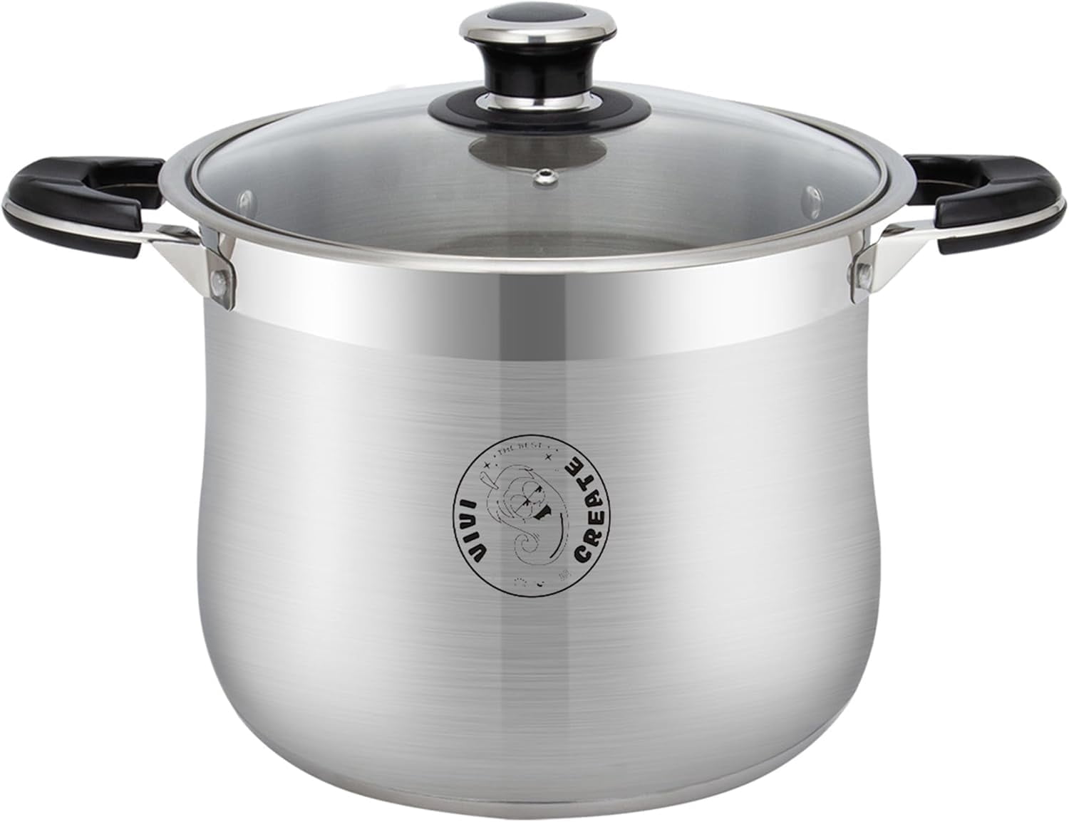 Vivicreate Stainless Steel Stock Pot, 9 Quart, Heavy Duty Induction ...