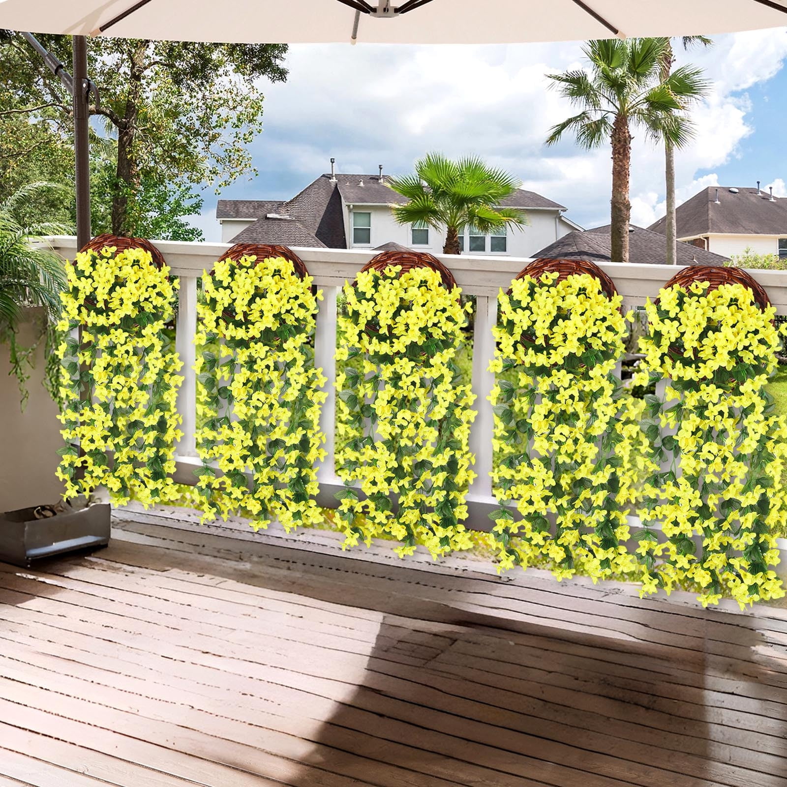 Vivid Artificial Hanging Orchid Bunch, Silk Long Hanging Bush Flowers ...