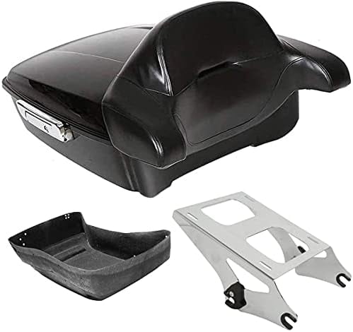 Vivid Black Chopped Tour Pack Luggage Kit+Wrap-Around Backrest Pad+ ...