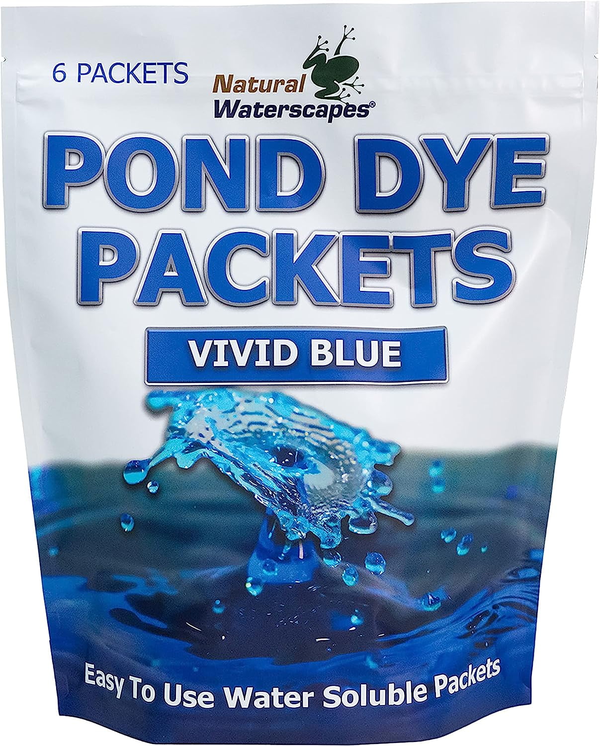 Vivid Blue Pond Dye Packets - 6 Water Soluble Packs of Lake Dye ...