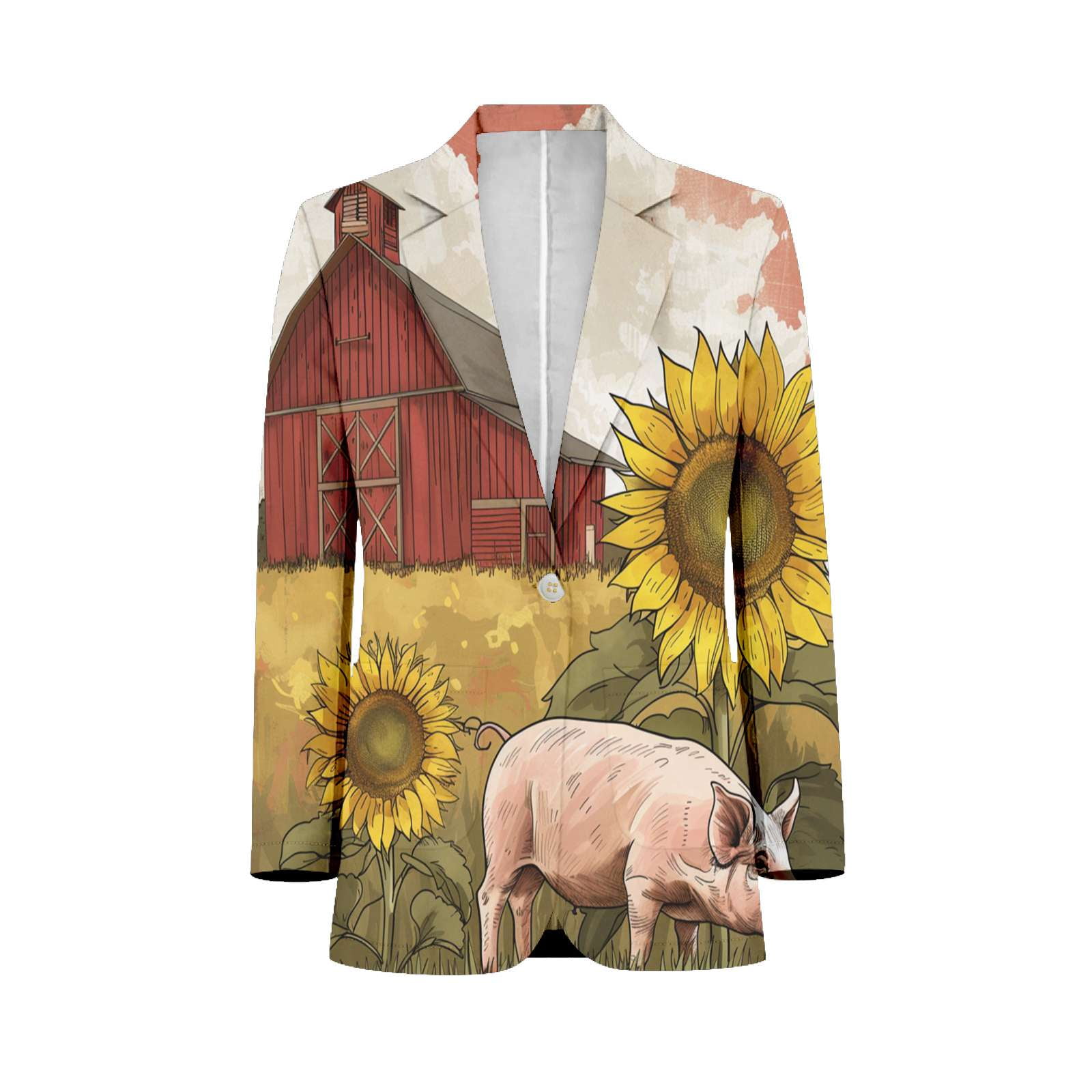 Vivid Country Scene With Farm Animals Customized Men's Suits full man ...
