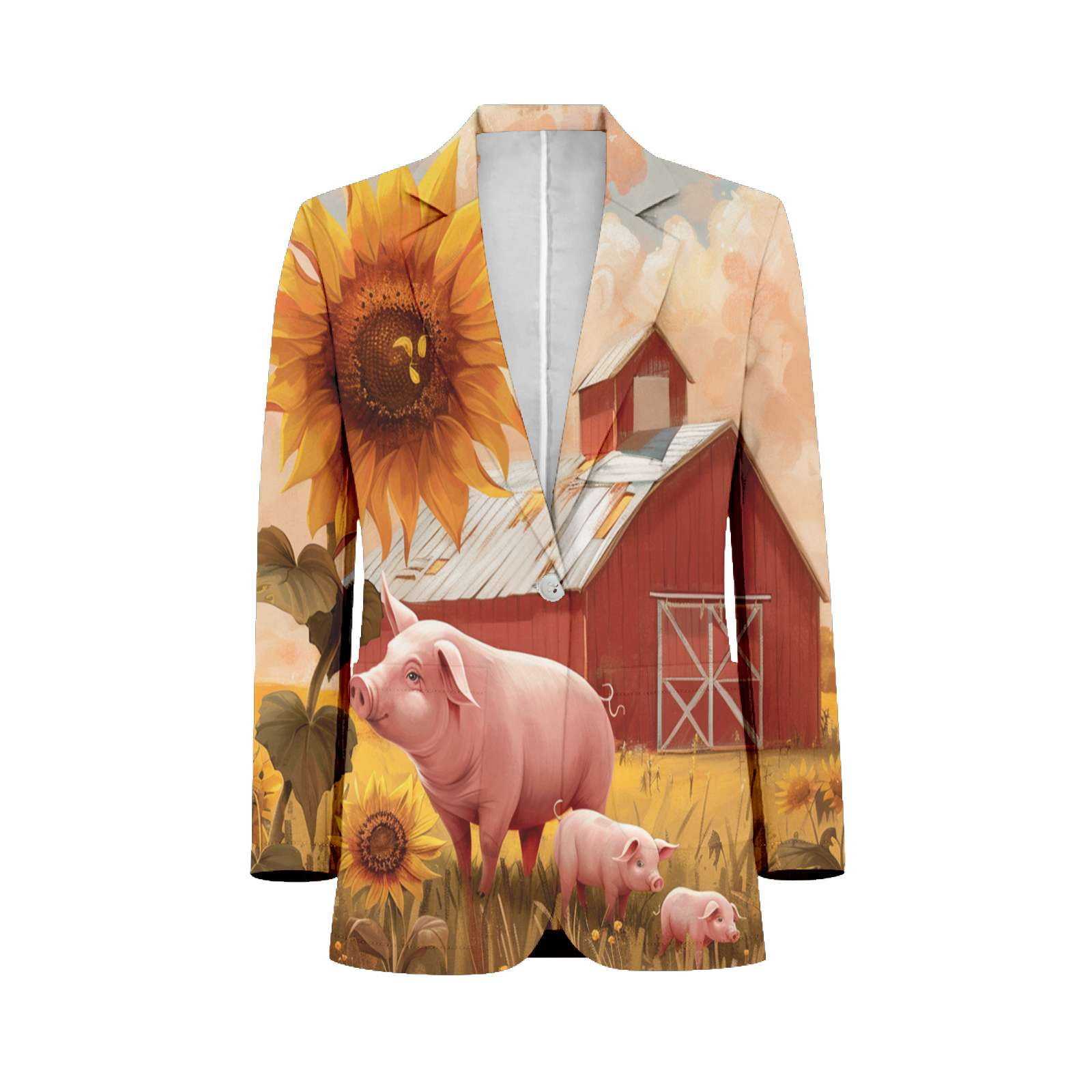 Vivid Country Scene With Farm Animals Customized Men's Suits full man ...