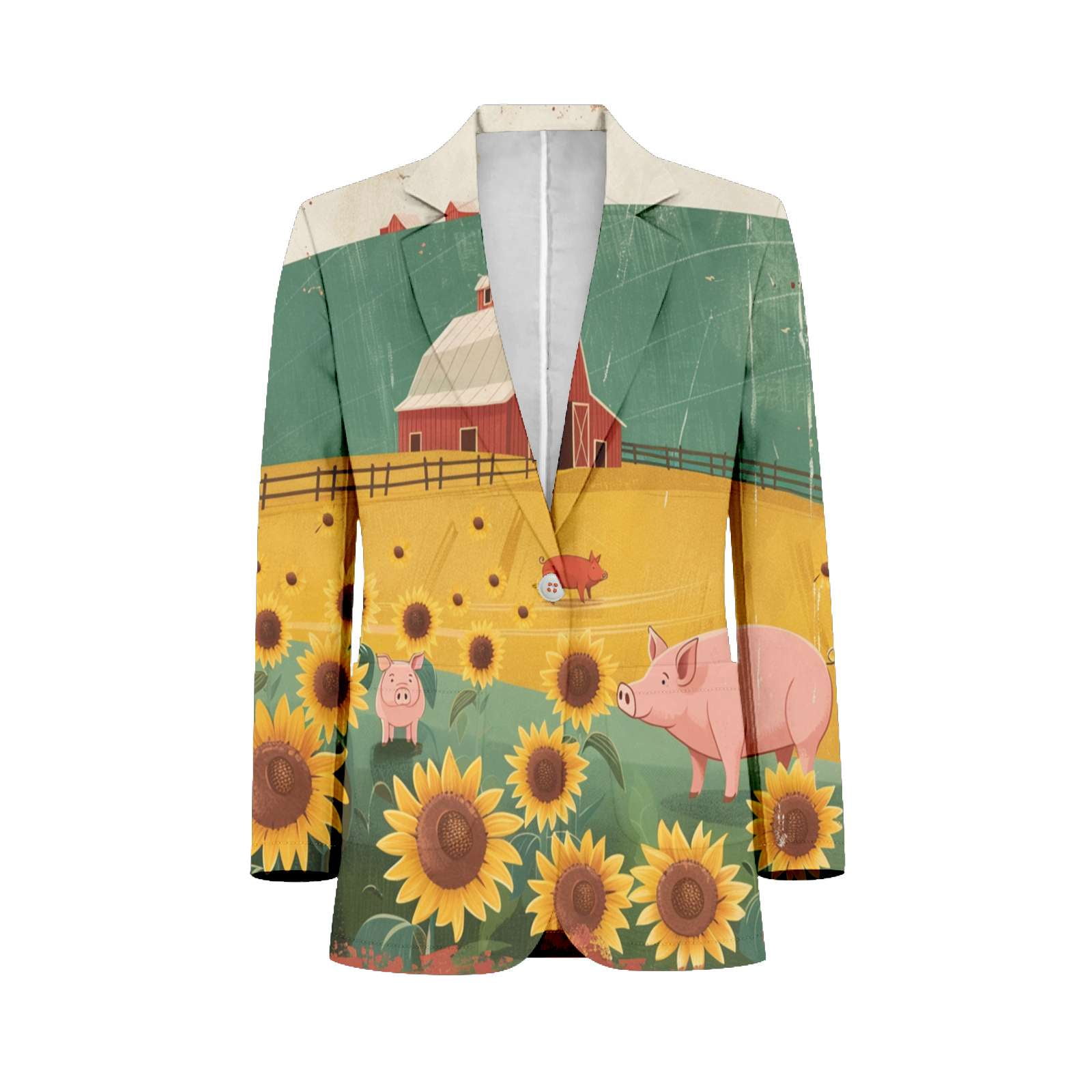 Vivid Country Scene With Farm Animals Customized Men's Suits full man ...