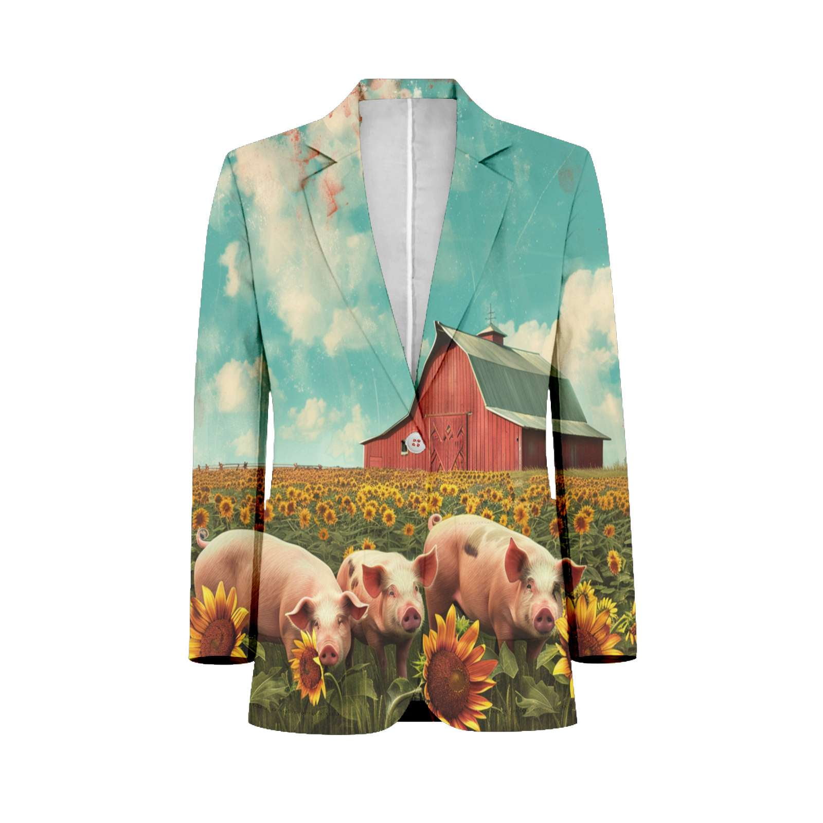 Vivid Country Scene With Farm Animals Customized Men's Suits full man ...
