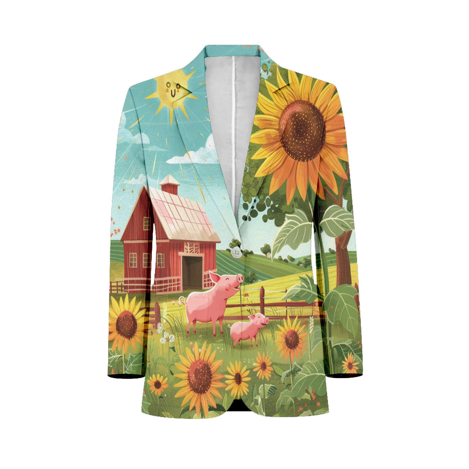 Vivid Country Scene With Farm Animals Customized Men's Suits full man ...