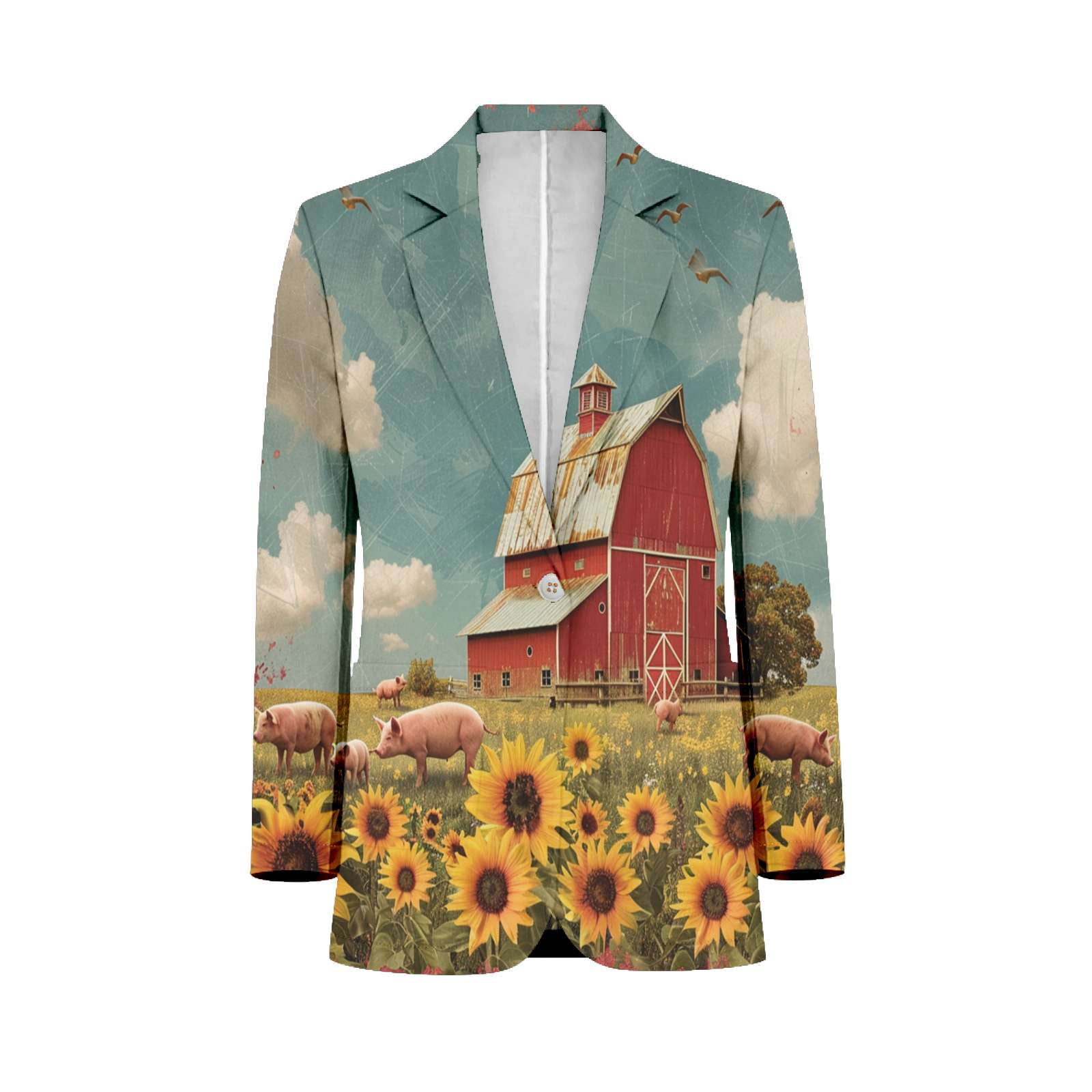 Vivid Country Scene With Farm Animals Customized Men's Suits full man ...