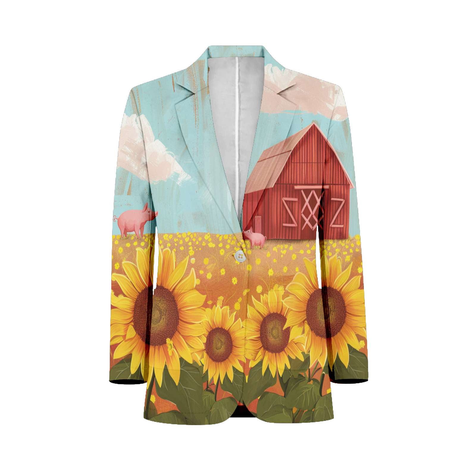 Vivid Country Scene With Farm Animals Customized Men's Suits full man ...