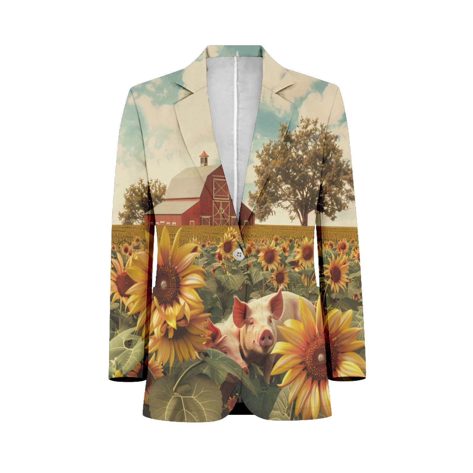 Vivid Country Scene With Farm Animals Customized Men's Suits full man ...