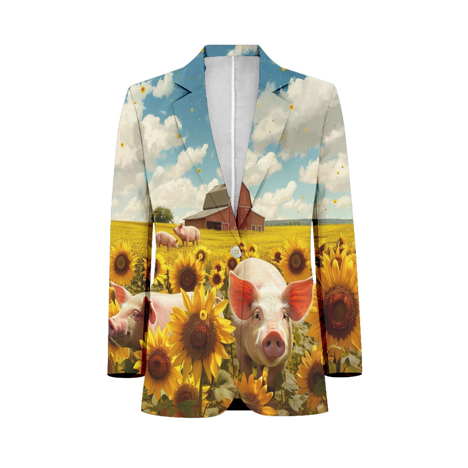 Vivid Country Scene With Farm Animals Customized Men's Suits full man ...