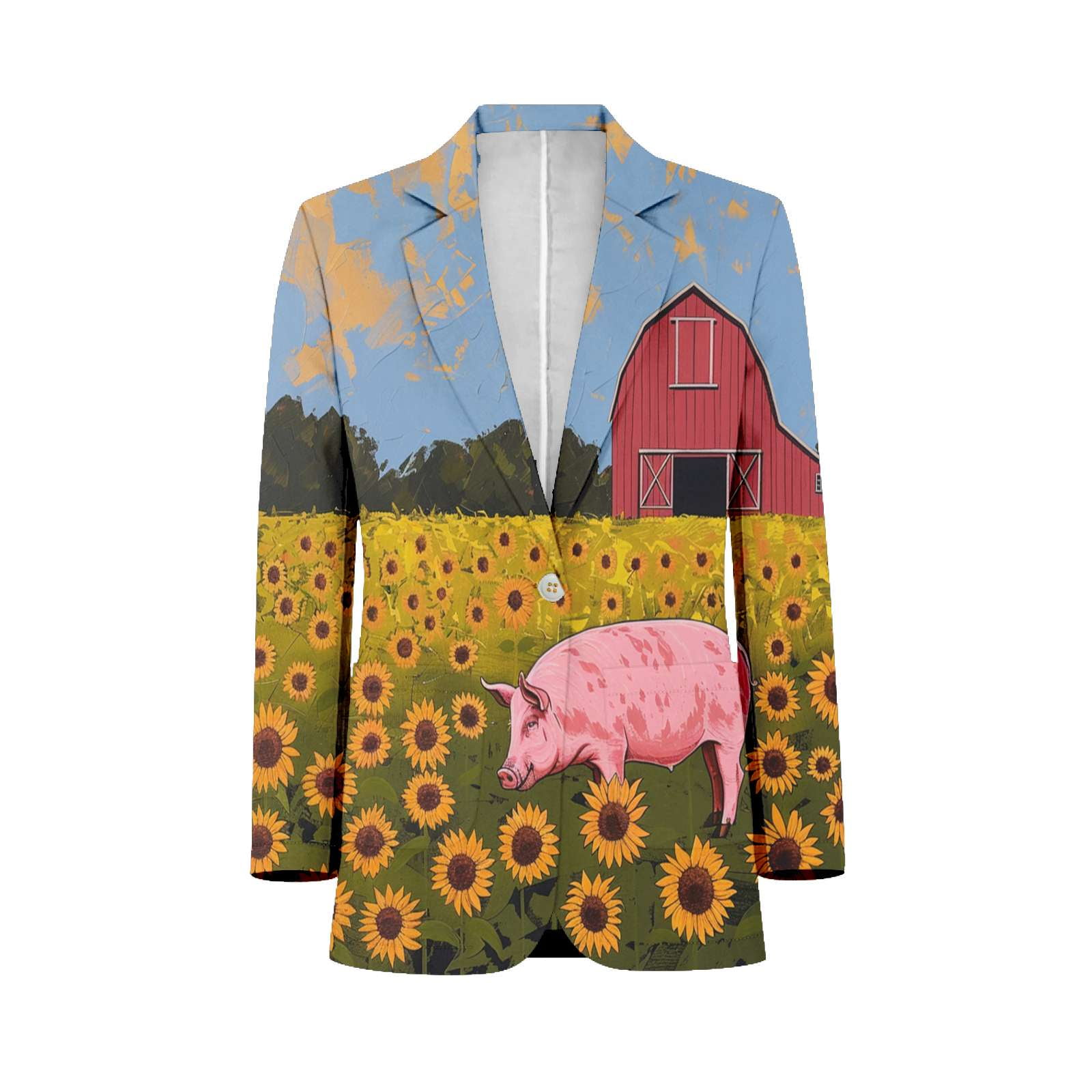 Vivid Country Scene With Farm Animals Customized Men's Suits full man ...