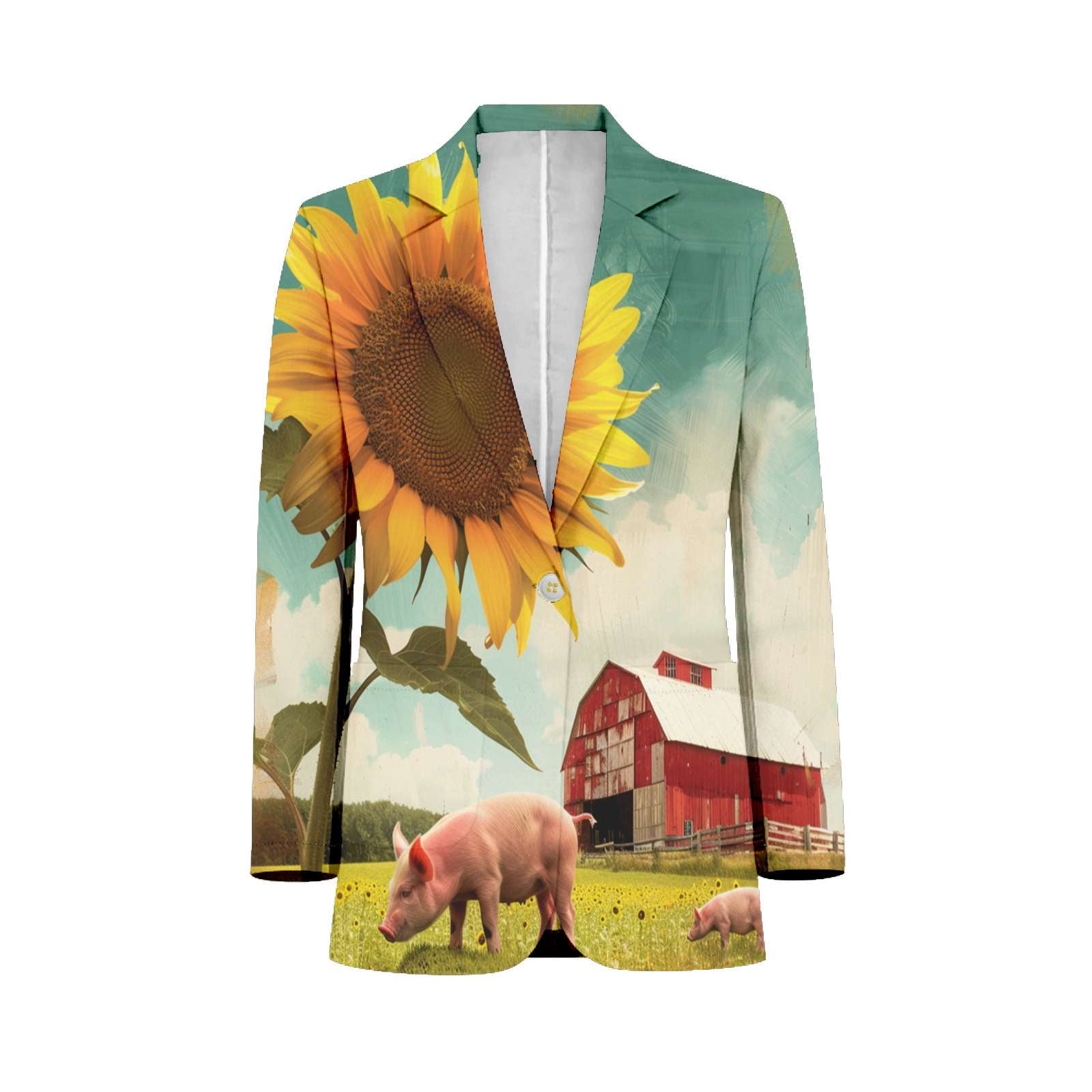 Vivid Country Scene With Farm Animals Customized Men's Suits full man ...