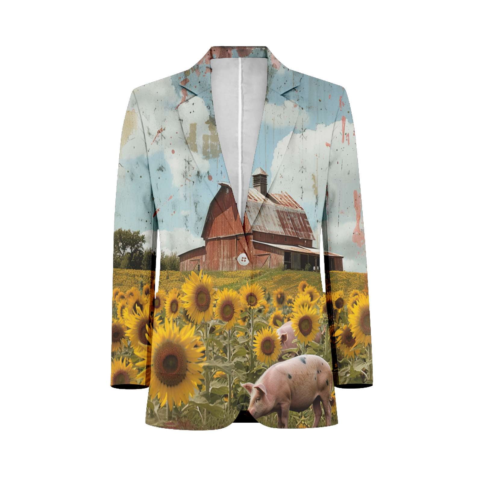 Vivid Country Scene With Farm Animals Customized Men's Suits full man ...