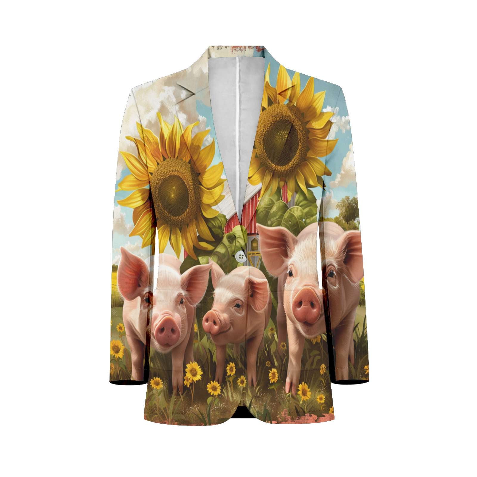 Vivid Country Scene With Farm Animals Customized Men's Suits full man ...