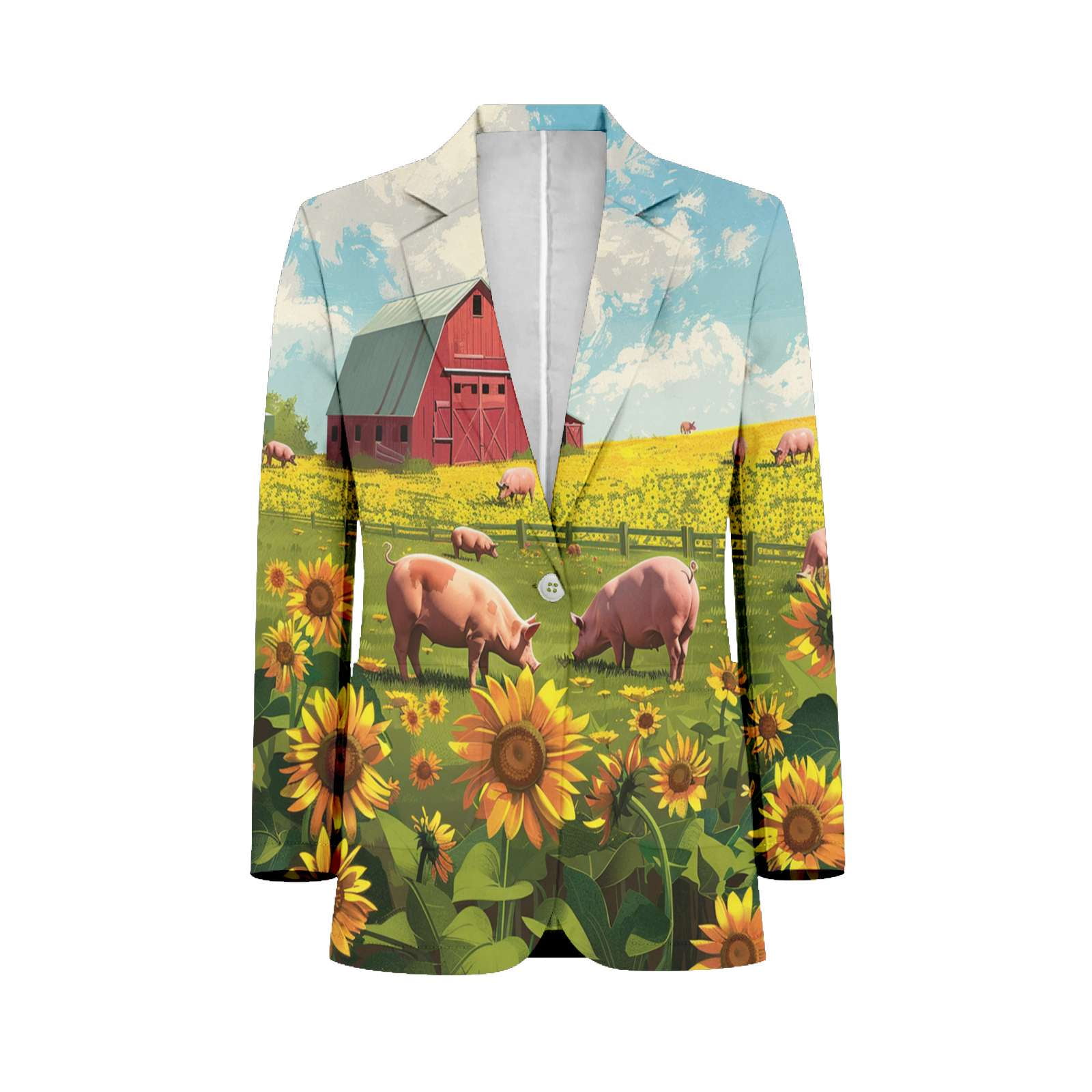 Vivid Country Scene With Farm Animals Customized Men's Suits full man ...