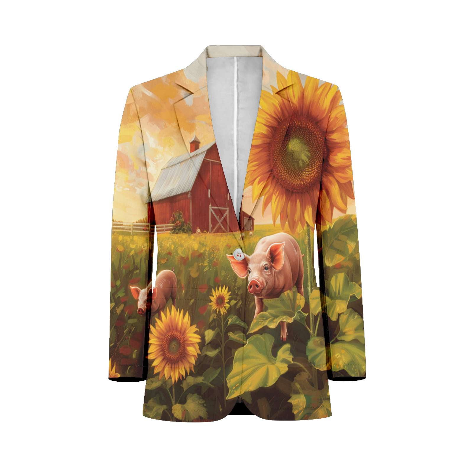 Vivid Country Scene With Farm Animals Customized Men's Suits full man ...