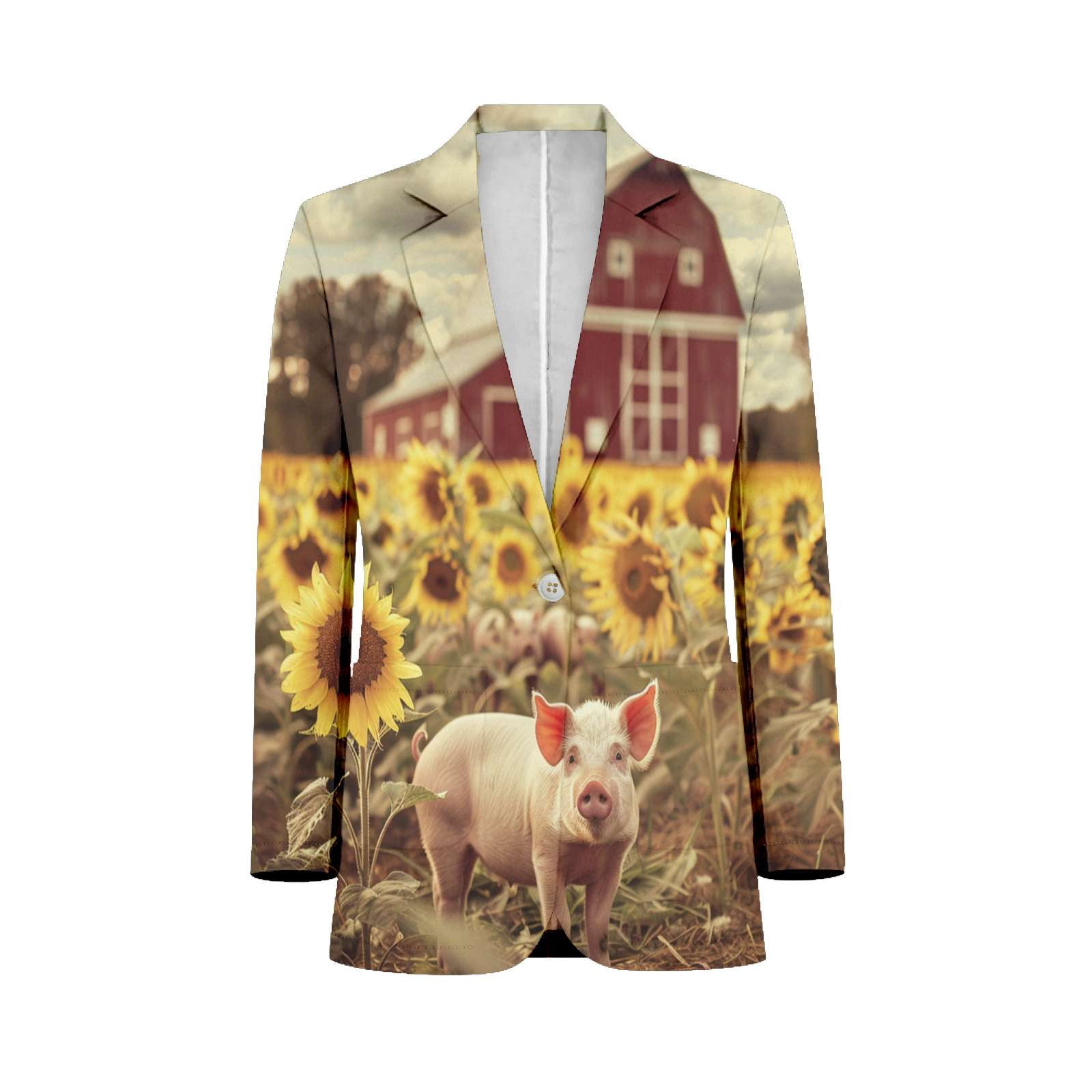 Vivid Country Scene With Farm Animals Customized Men's Suits full man ...