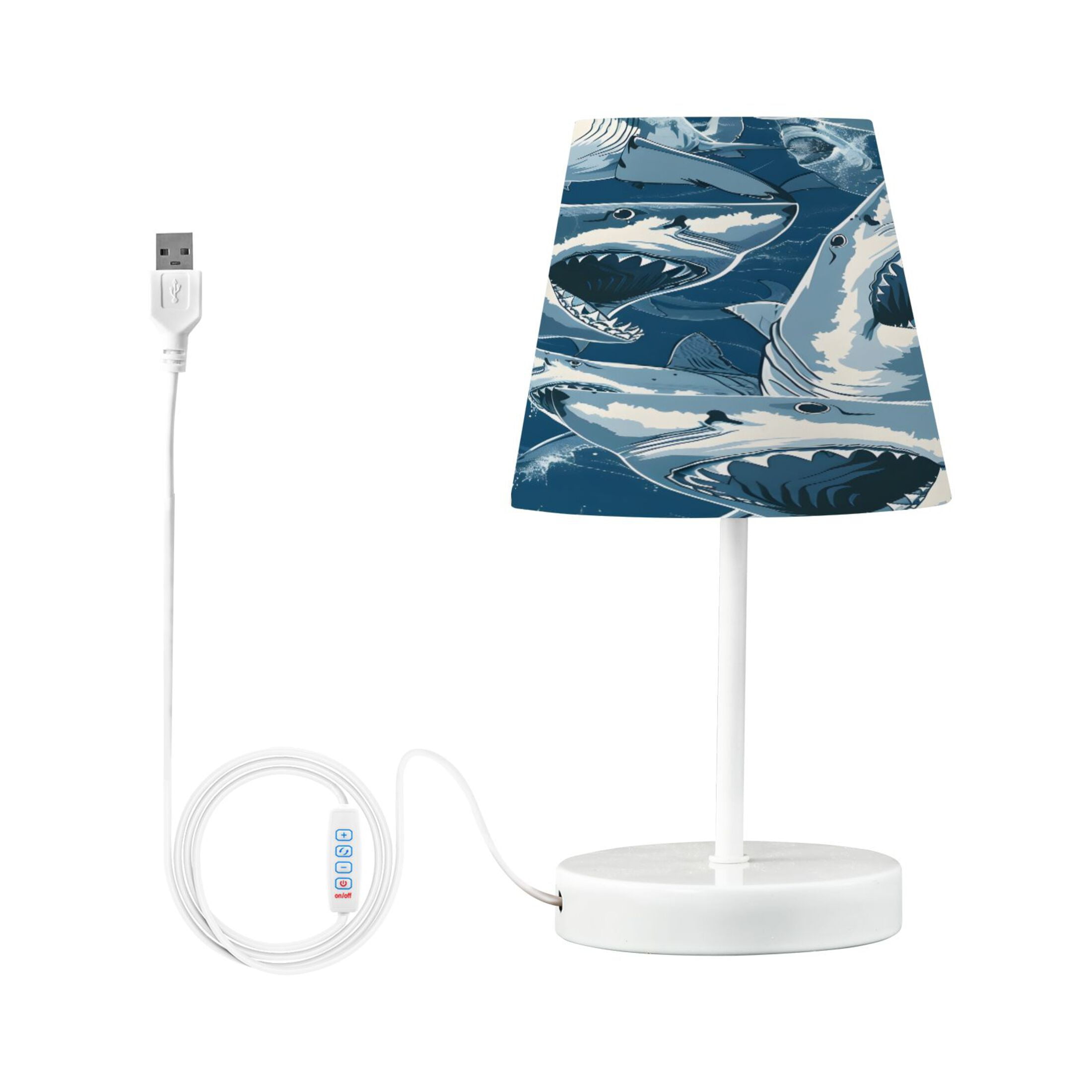 Vivid Fierce Sharks Desk Lamp LED Table Nightstand Lamps with 3 Color ...