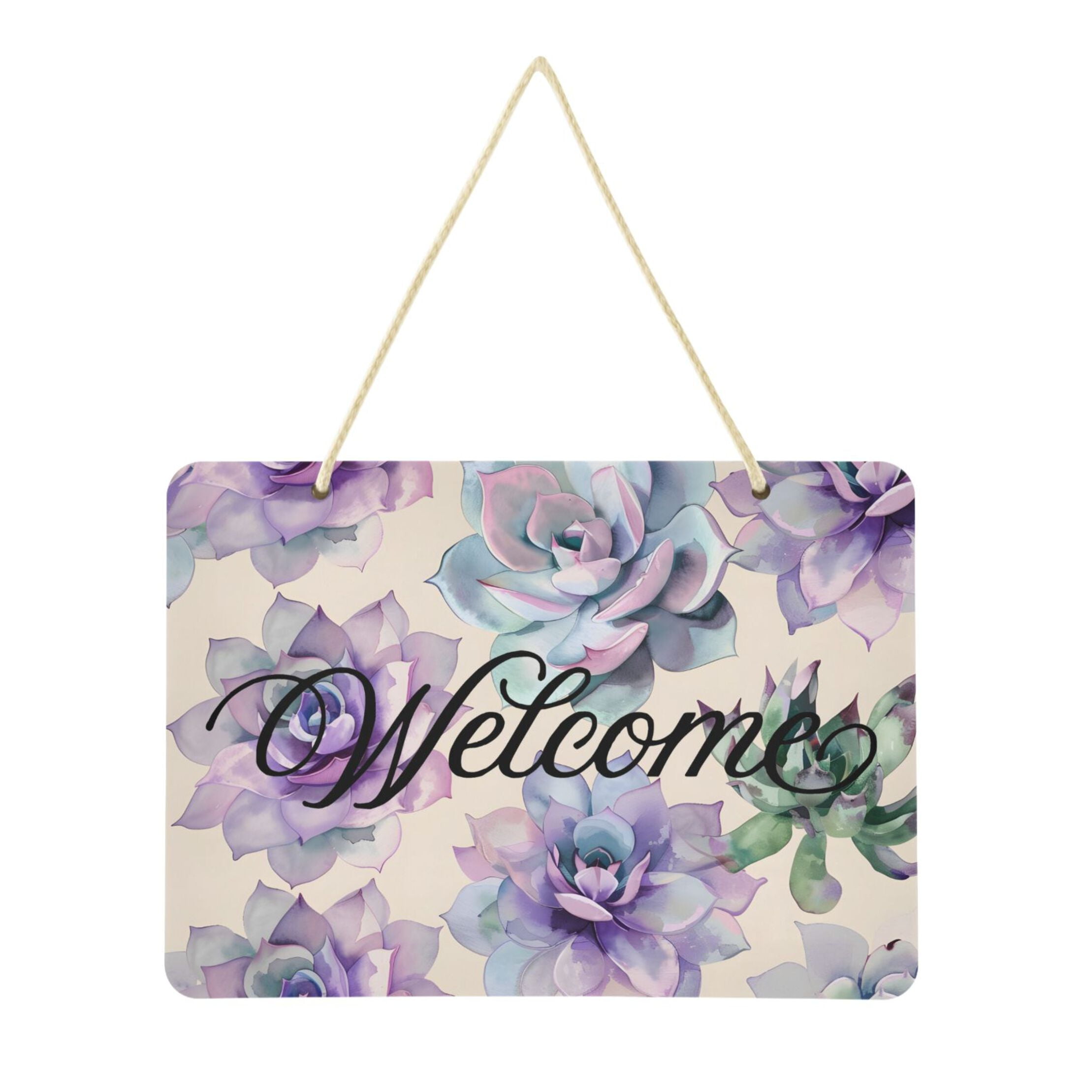 Vivid Floral Flowers Welcome Sign Front Door PVC 14x10 inch Hanger ...