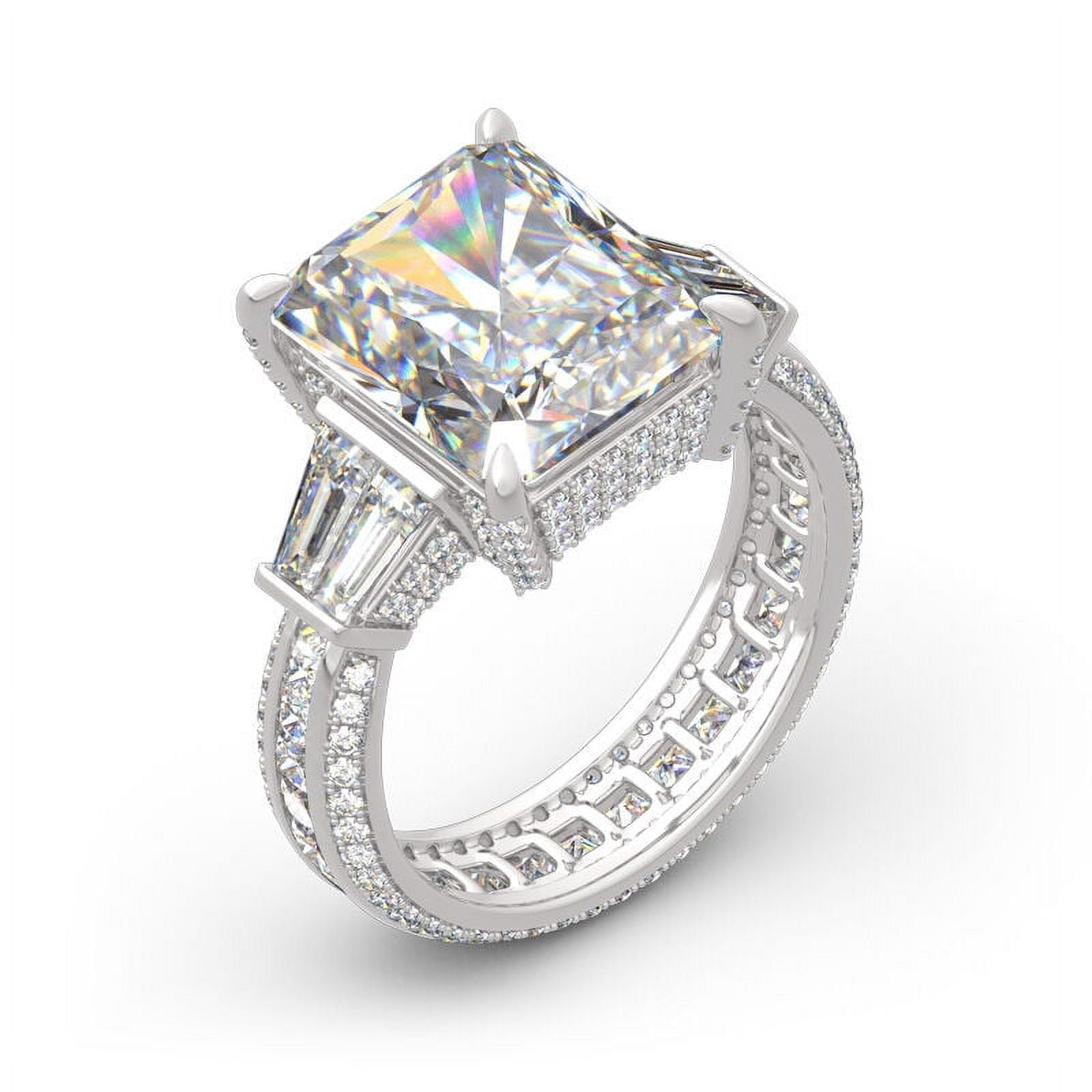 Vivid Jewel 2 Ct Radiant Cut Diamond Rings for Her - 14K White Gold ...