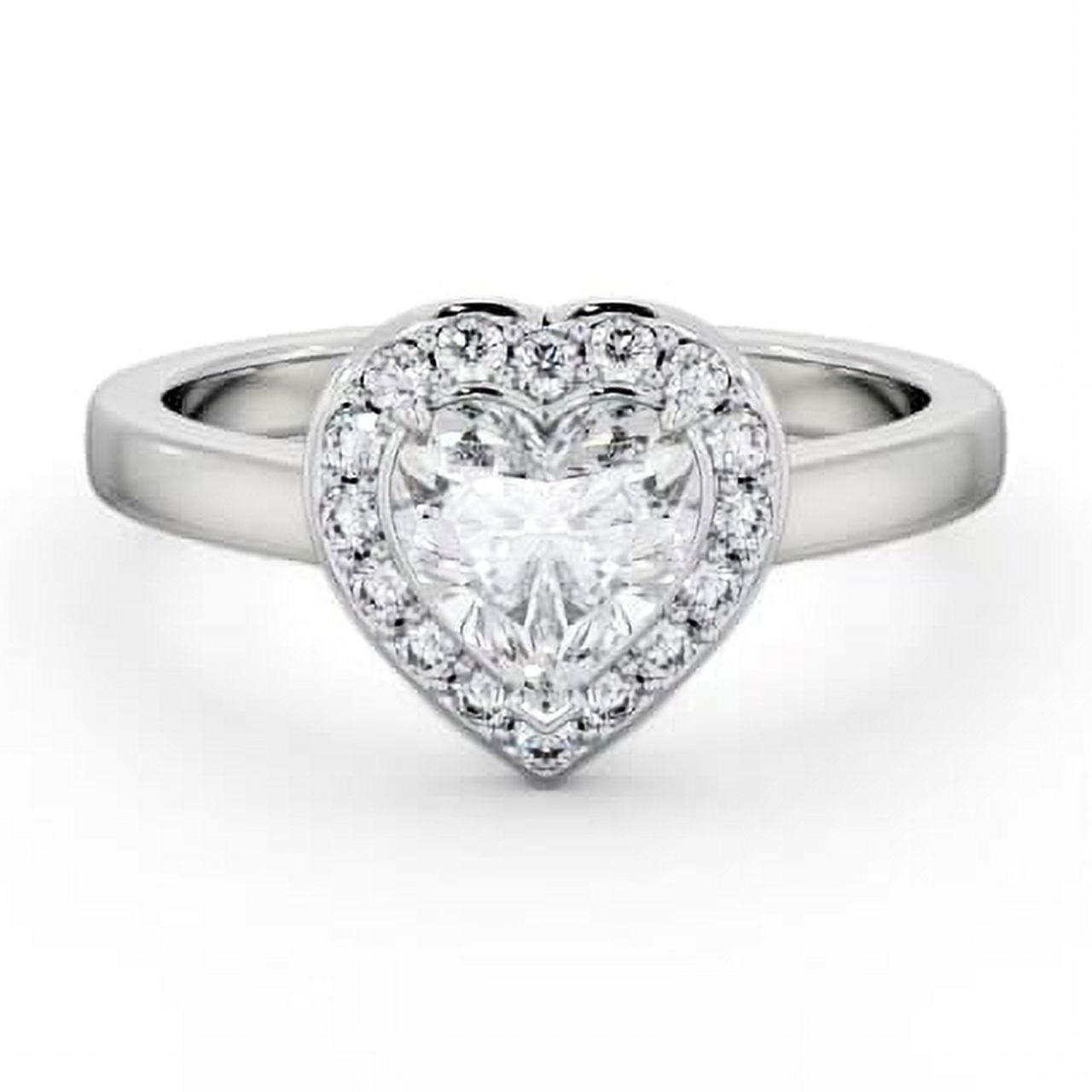 Vivid Jewel Excellent 2 Ct Heart Cut Lab Created Simulated Diamond Ring ...